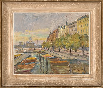 William Ahlgren, oil on board, signed. - Bukowskis