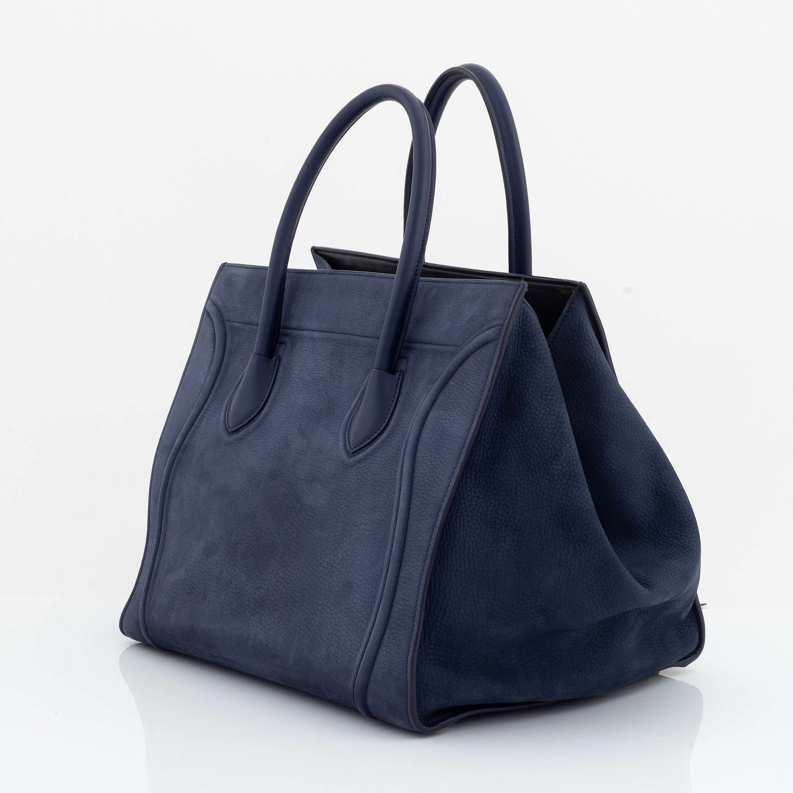 Céline, a blue suede and leather 'Luggage' handbag. - Bukowskis