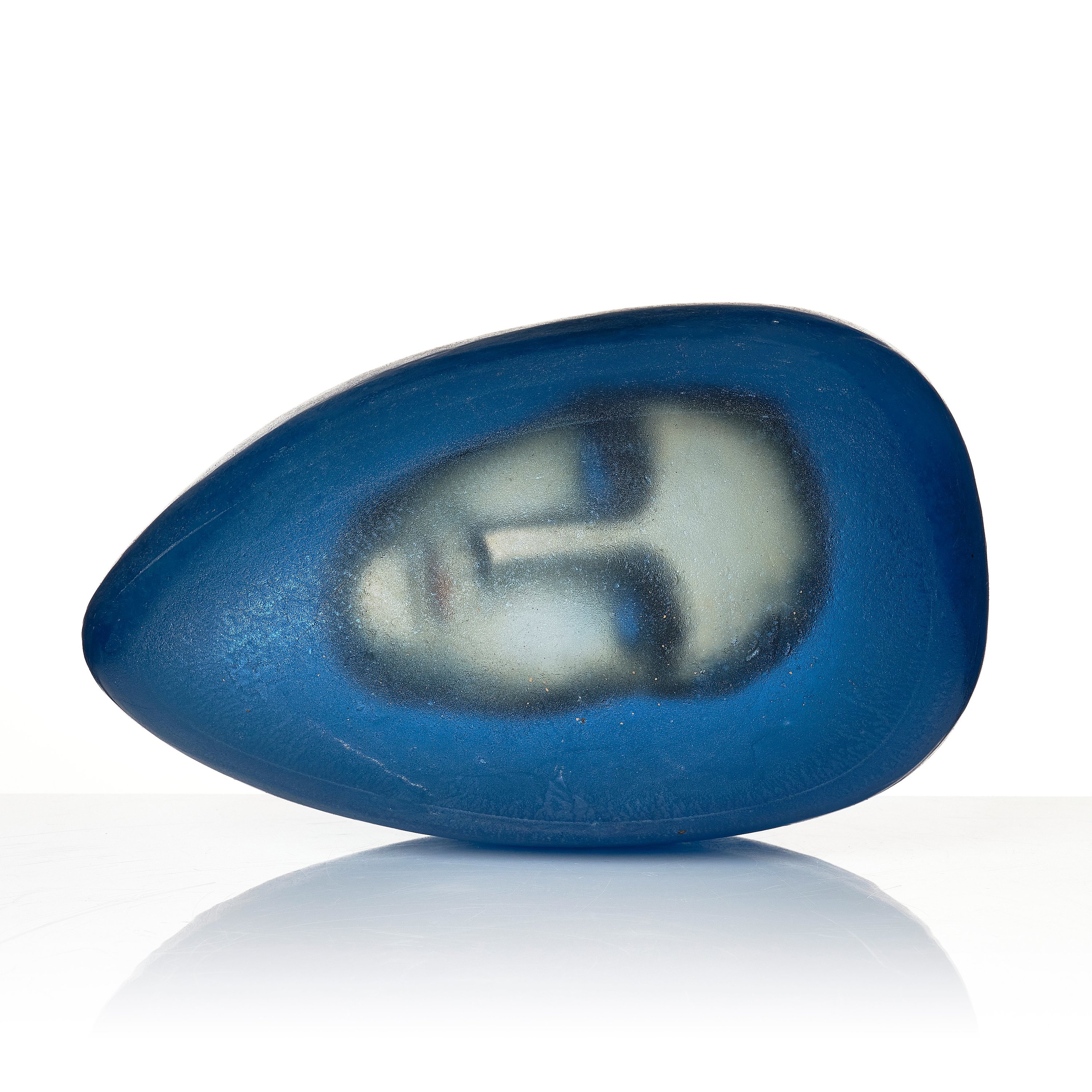 Bertil Vallien, a unique sand cast glass sculpture, 'Resting head ...
