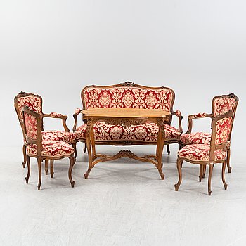A 6-piece rococo-revival drawing room suite, late 19th Century. - Bukowskis