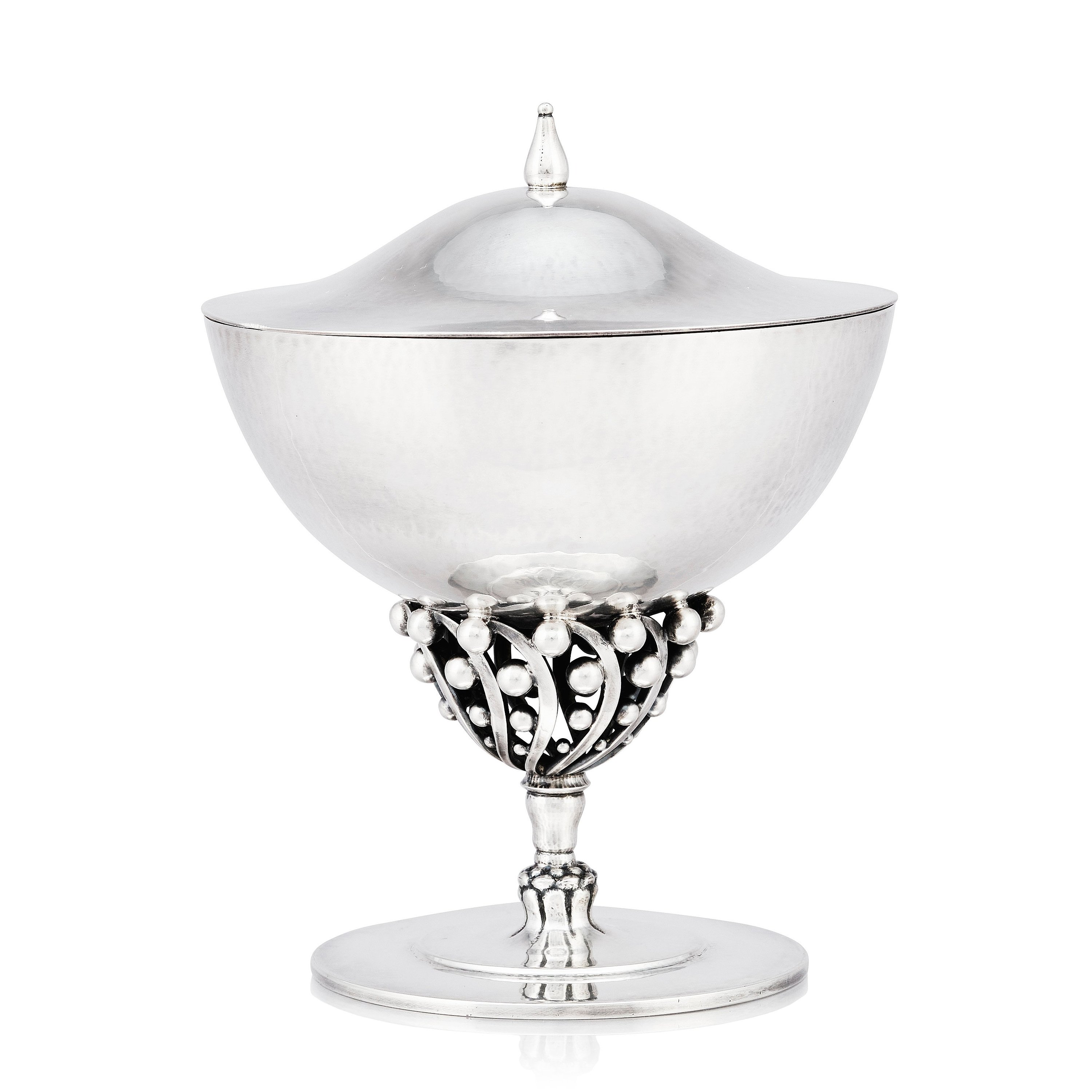Johan Rohde, skål med lock, Georg Jensen, Köpenhamn 1945-77, sterling ...