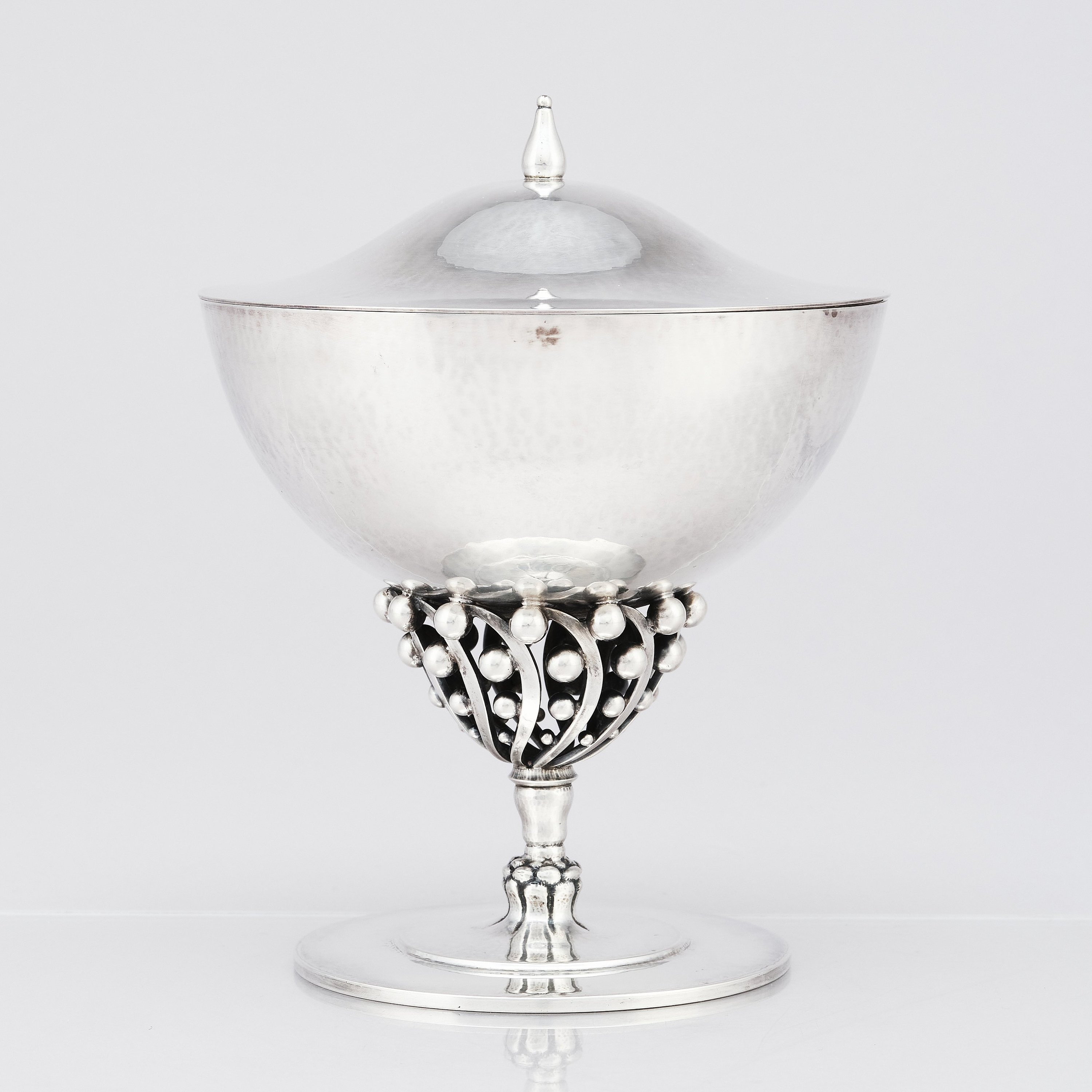 Johan Rohde, skål med lock, Georg Jensen, Köpenhamn 1945-77, sterling ...