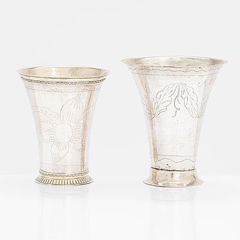 Two Finnish silver beakers from Turku, maker's mark of Carl Gustaf ...