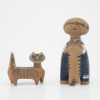 Lisa Larson, a set of two stoneware figurines from Gustavsberg. - Bukowskis