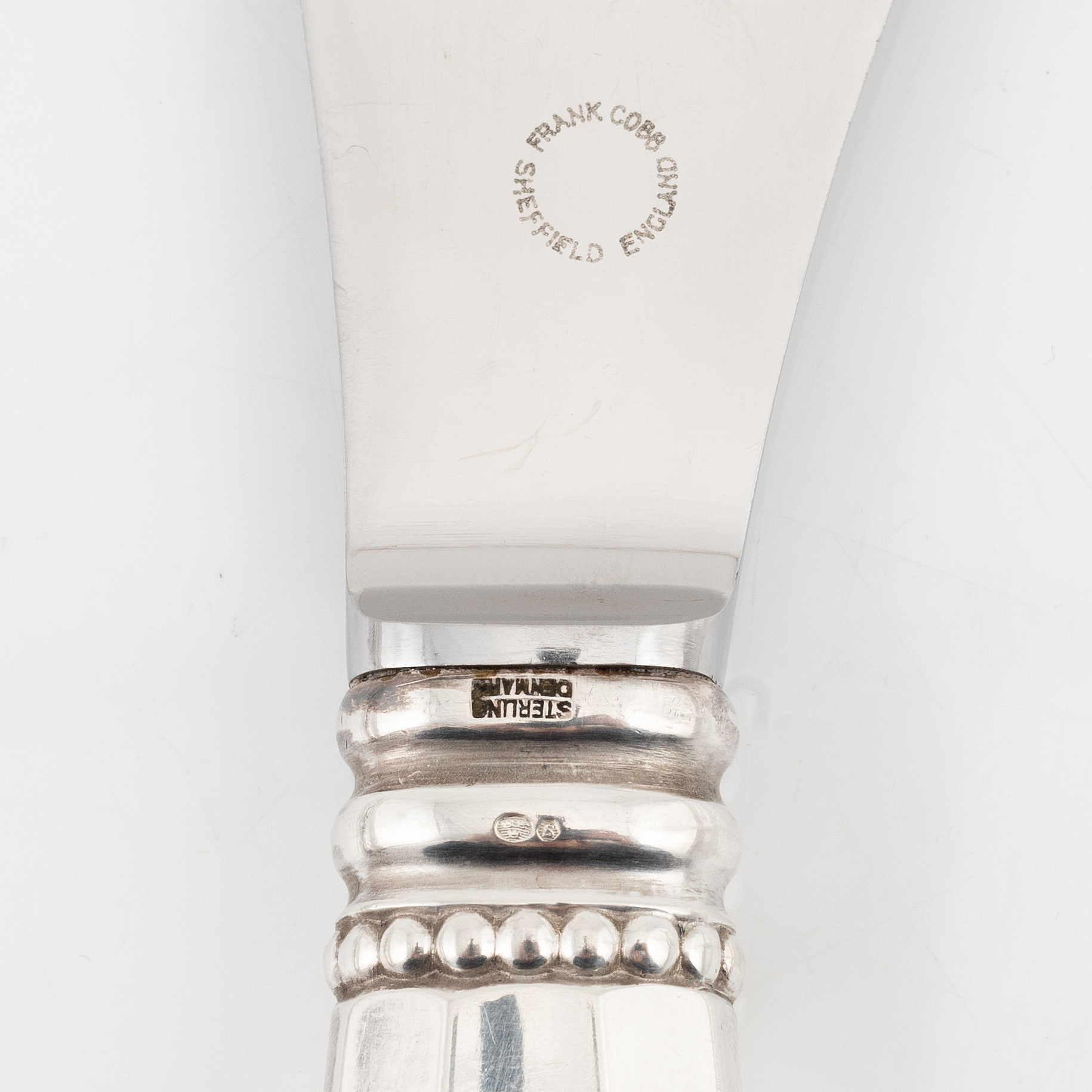 Johan Rohde, A sterling silver carving knife and fork set, 'Konge/Acorn ...