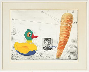 PG Thelander, färglitografi, signerad P. G. Thelander och numrerad 45/ ...