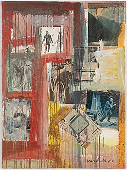 Ulf Lundell, mixed media & collage on canvas, signed and dated -88 ...