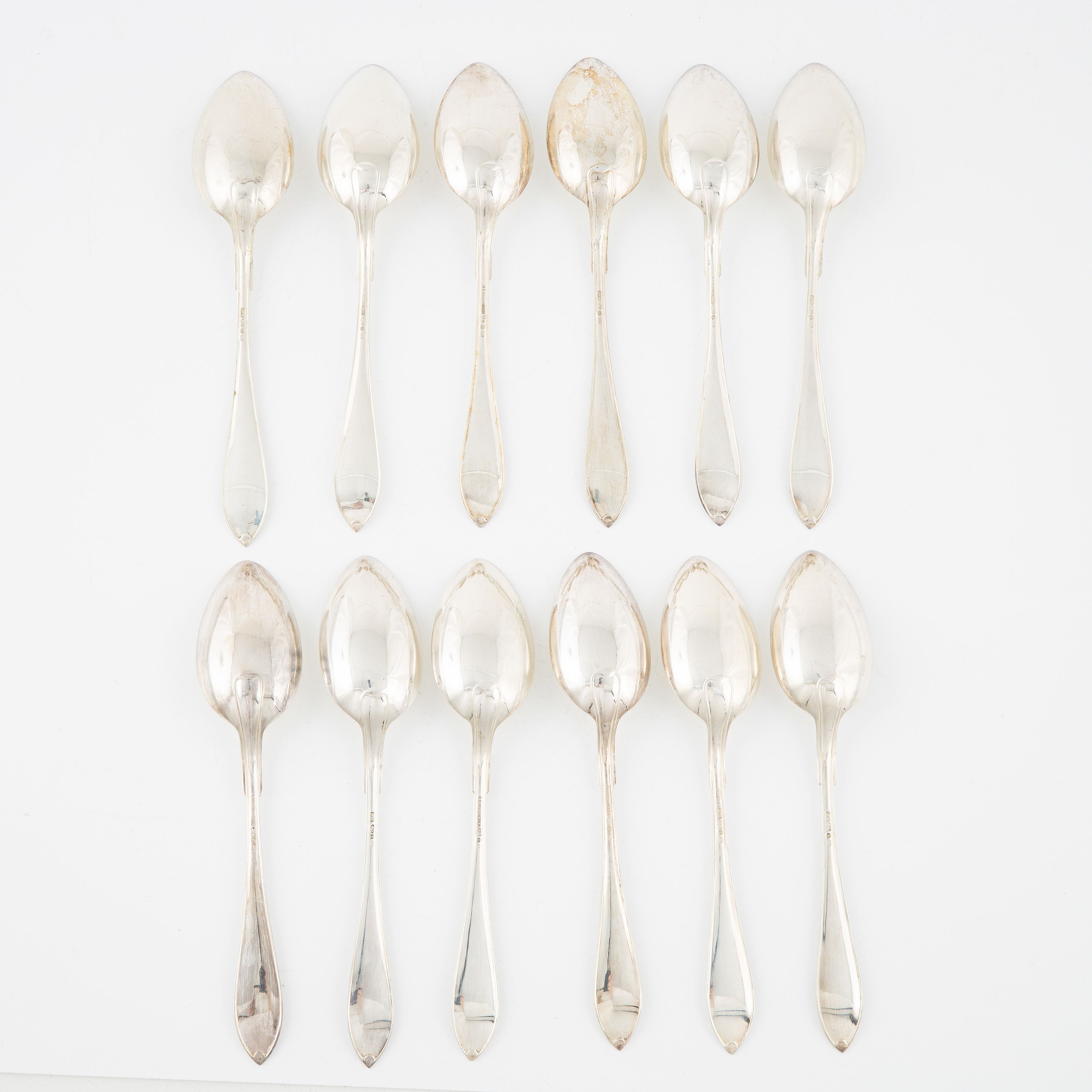 A group of 12 Swedish silver spoons, including GAB, Stockholm, 1926 ...
