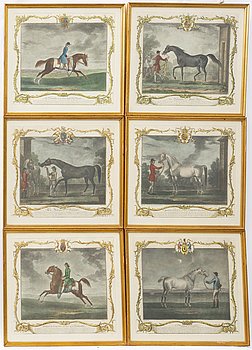 Richard Houston, color mezzotints, 6 pcs., After James Seymoure and ...
