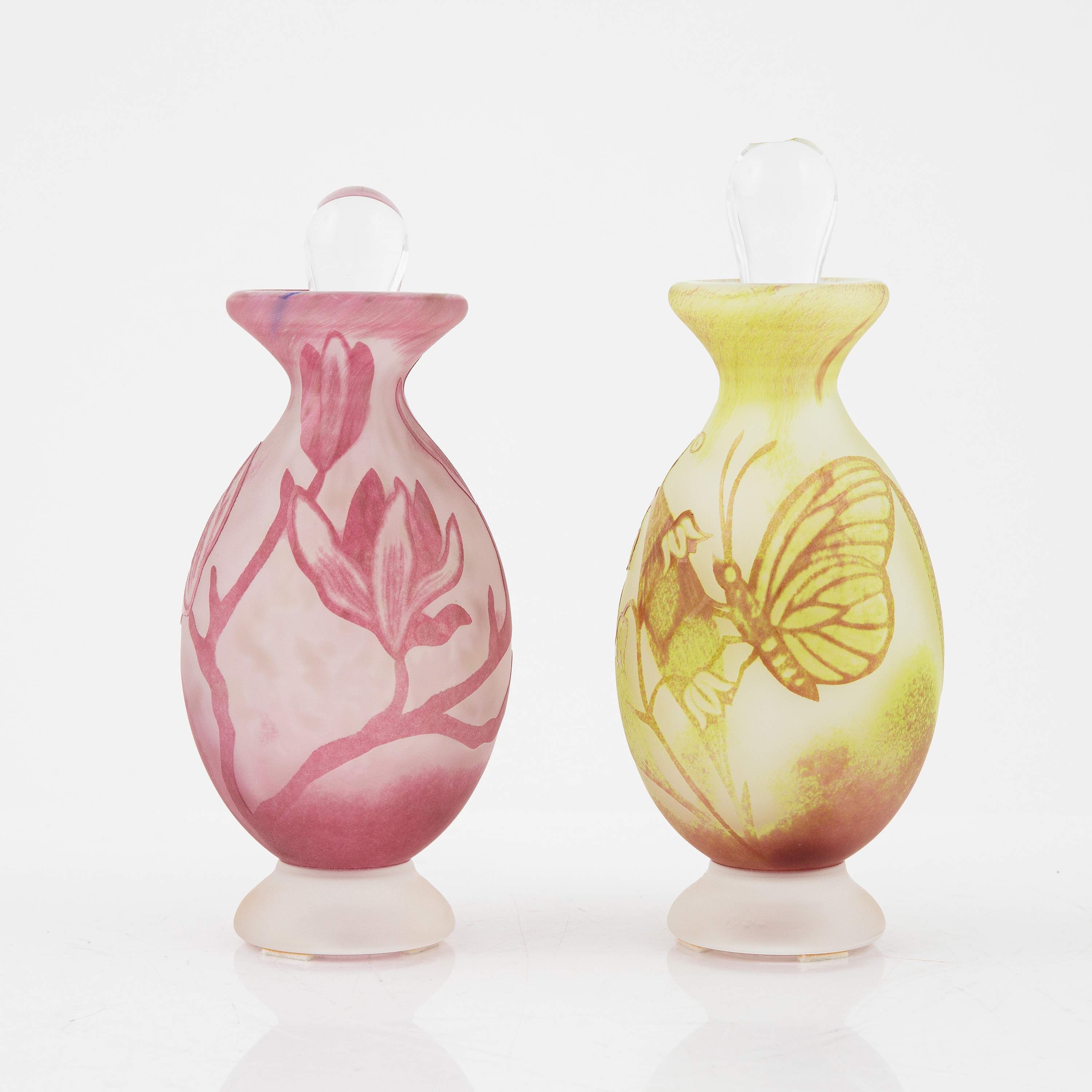 Astrid Gate, flakonger, 2 st, glas, Johansfors, 2005. - Bukowskis