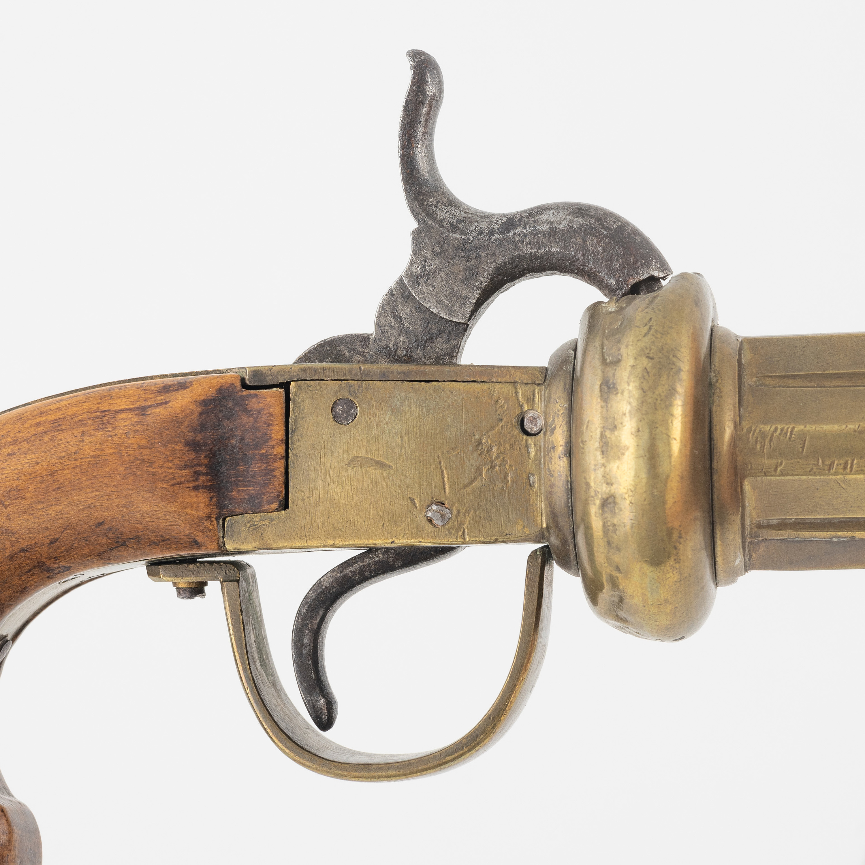 A brass percussion revolver by Anders Johannesson (1840-1914). - Bukowskis