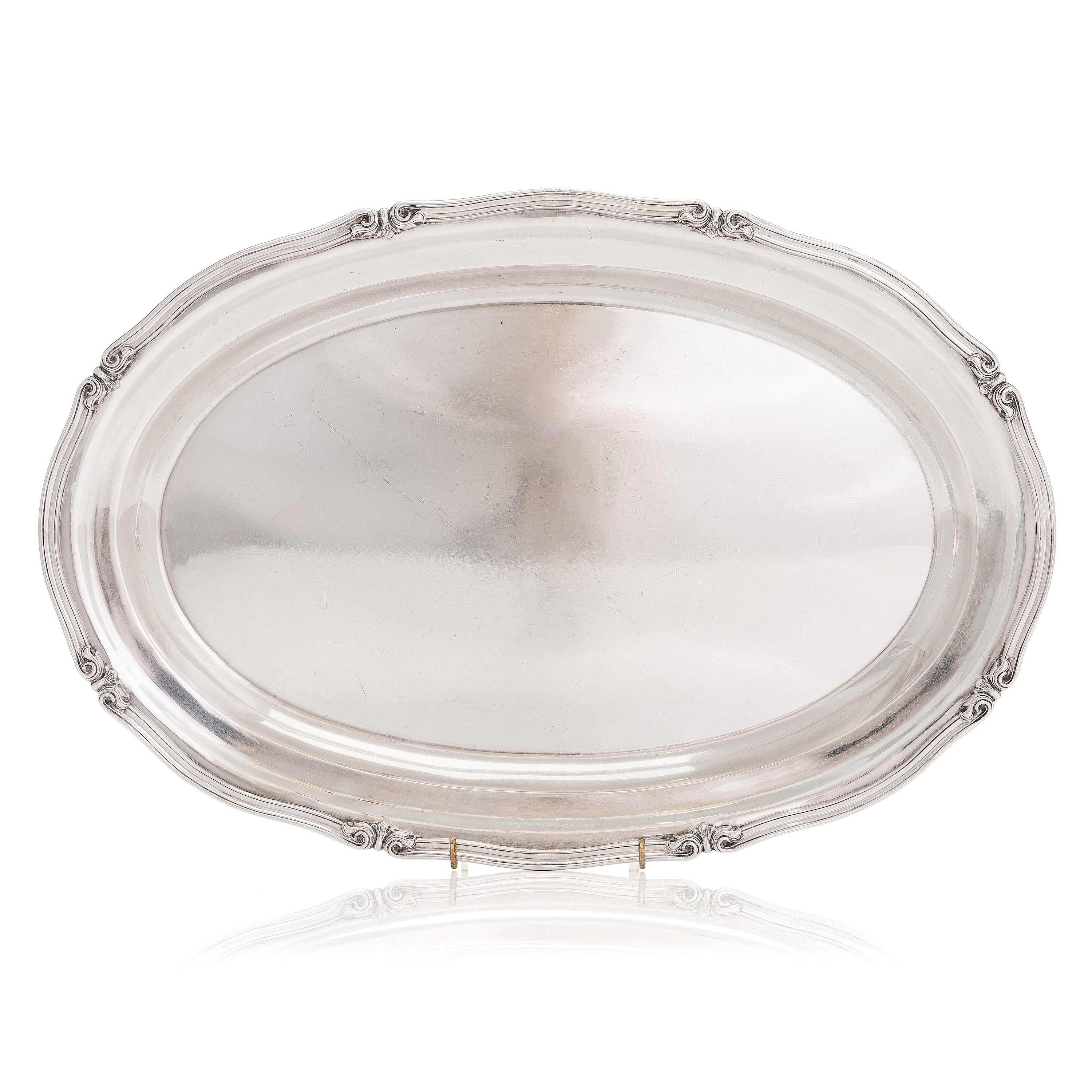 A Nicholls & Plinke silver platter, maker's mark of Johan Fredrik Falck ...