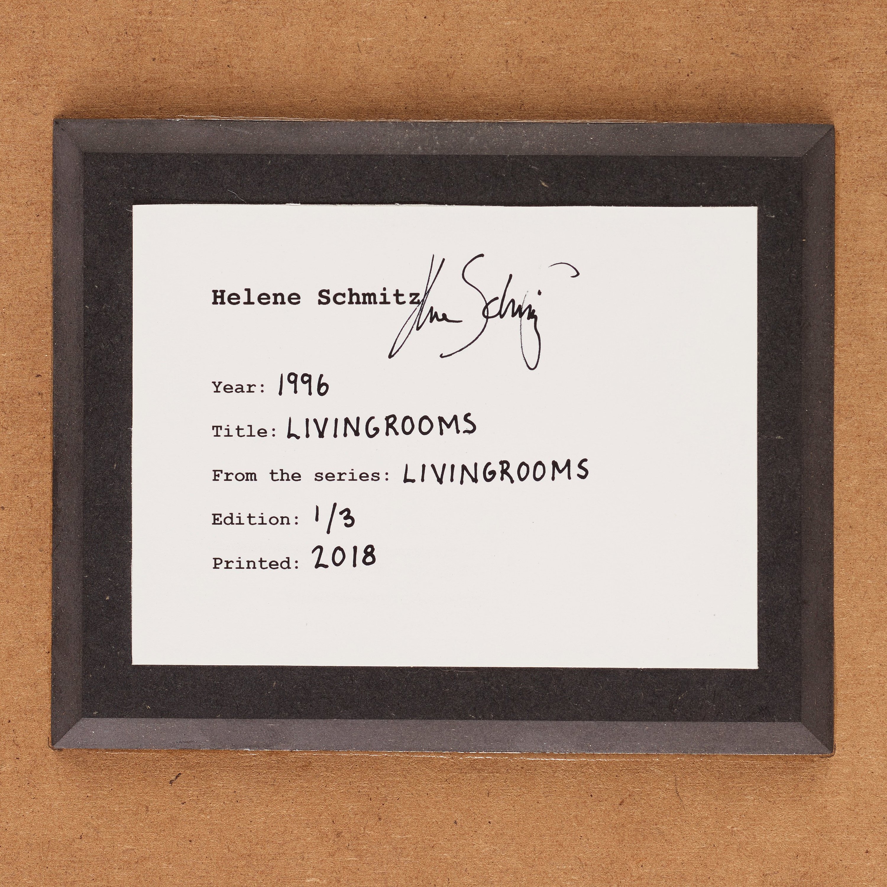 Helene Schmitz, "Livingrooms", 1996. - Bukowskis