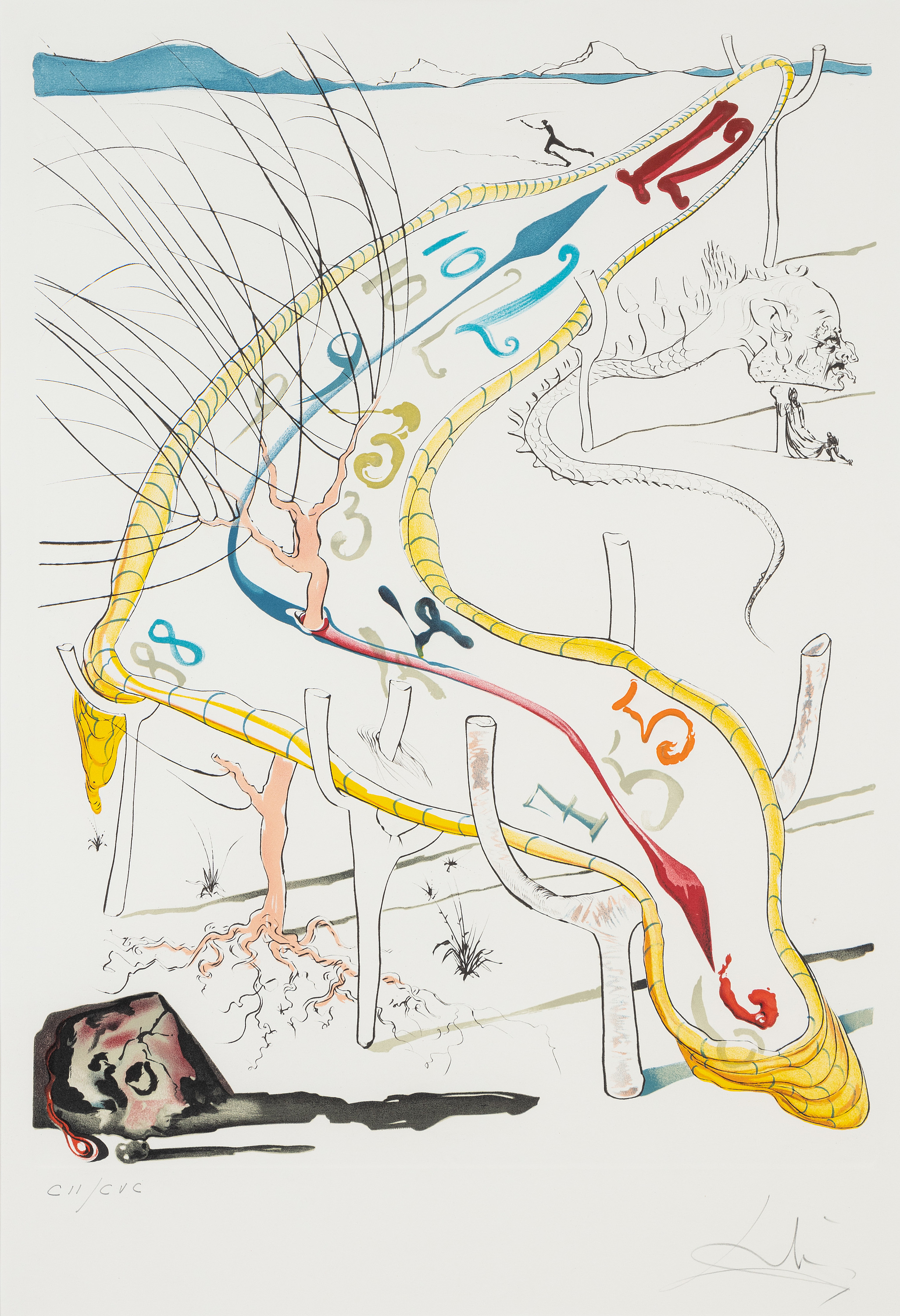 Salvador Dalí, etching and lithograph in colours. Signed and numbered ...