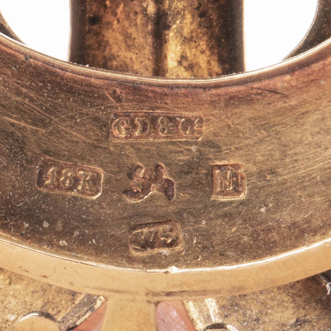 An 18K gold brooch with a seed pearl by Gustaf Dahlgren & Co Malmö 1875. - Bukowskis