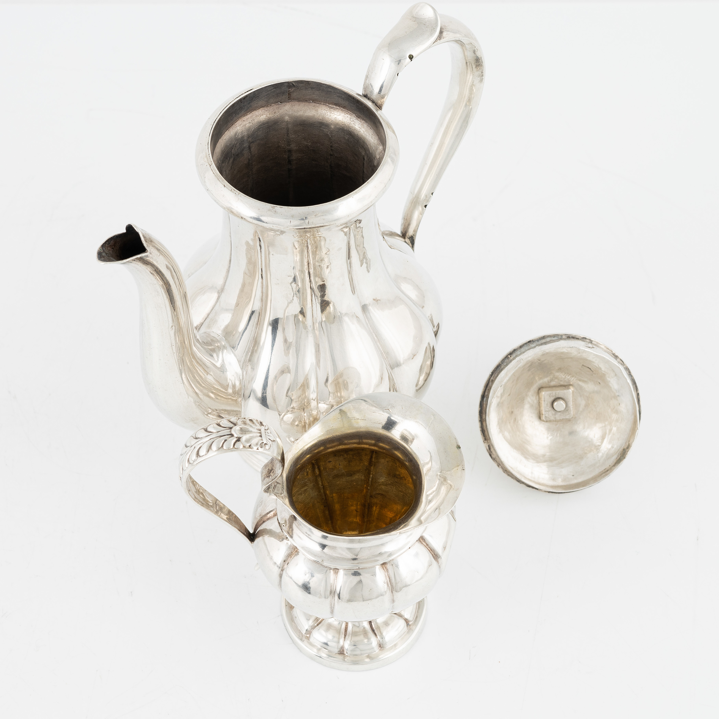 A 19th Century Swedish coffee pot and cream-jug, GT Folcker 1849 and G ...