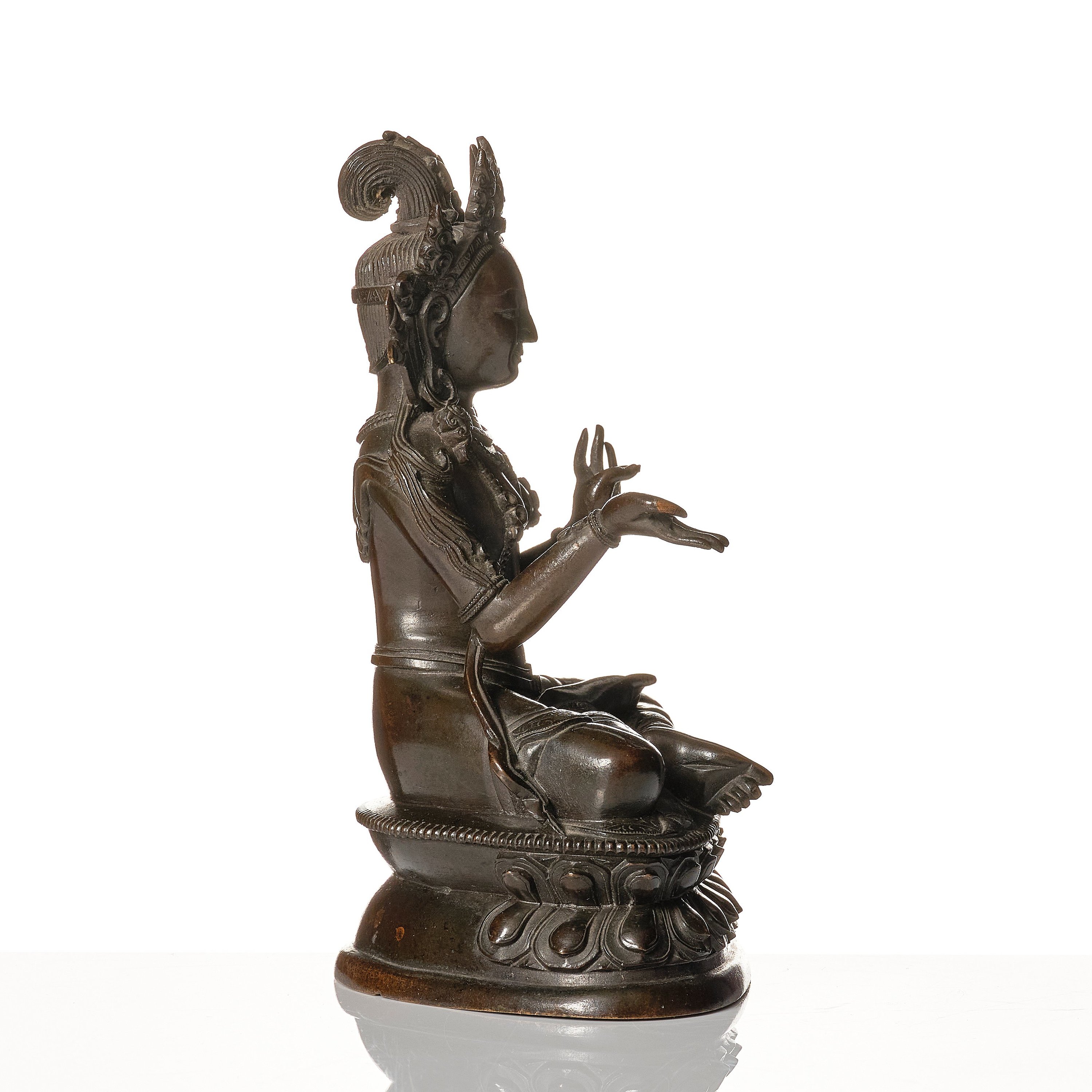 A bronze figure of a crowned goddess, Qing dynasty, 18th Century ...