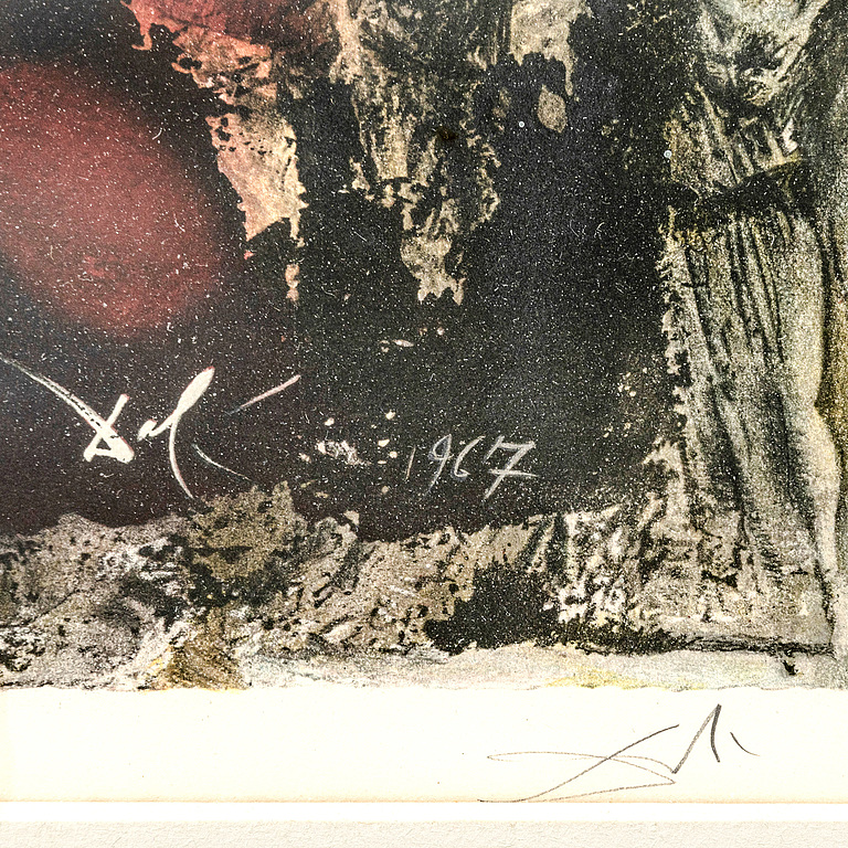 Salvador Dalí, litografi signerad och numrerad 151/250. - Bukowskis