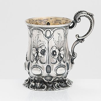 Mugg, sterlingsilver, Thomas, James & Nathaniel Creswick, London 1865 ...