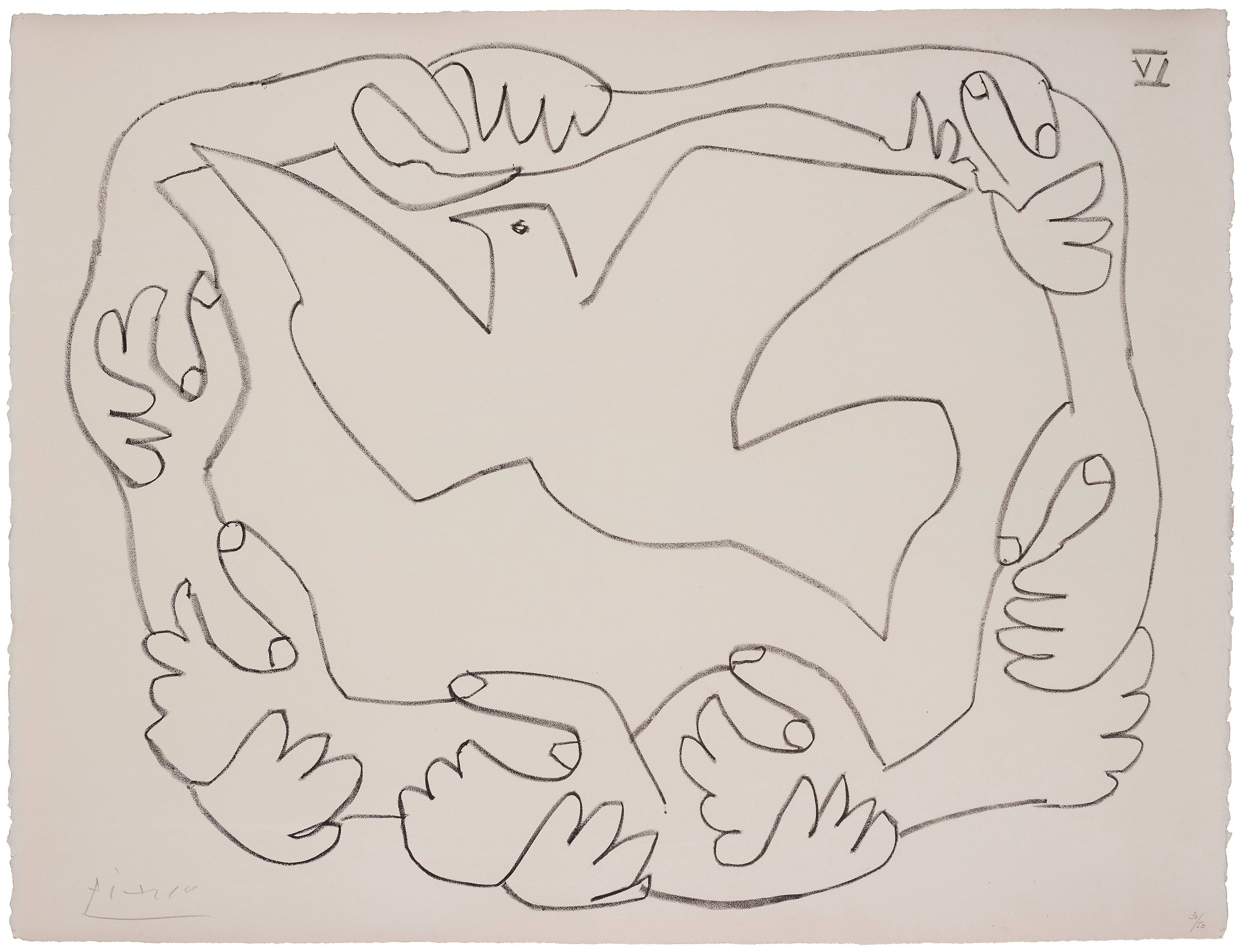 Pablo Picasso, "Les Mains liées II" (Bound hands II). - Bukowskis