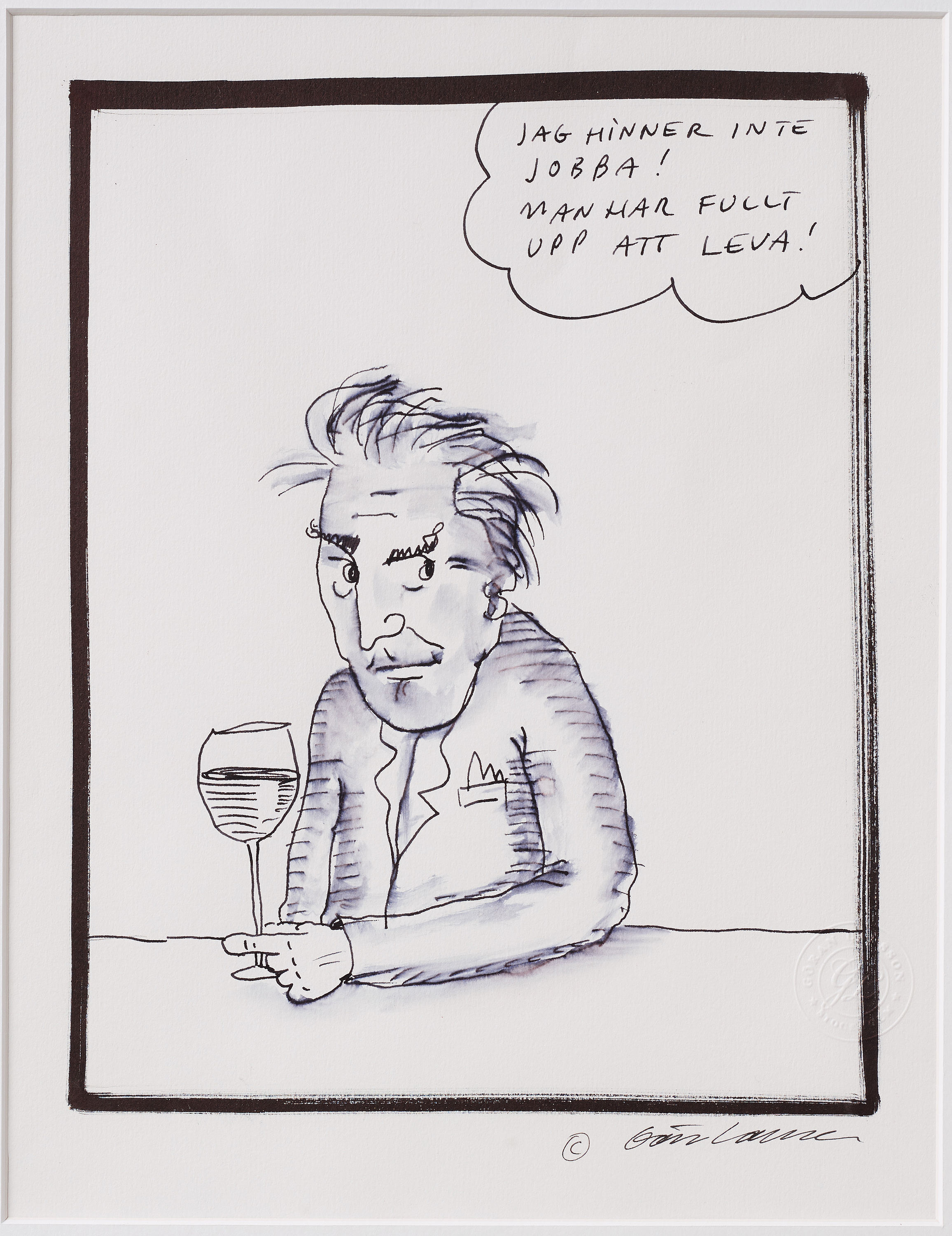 Göran Larsson, 6 cartoons. - Bukowskis