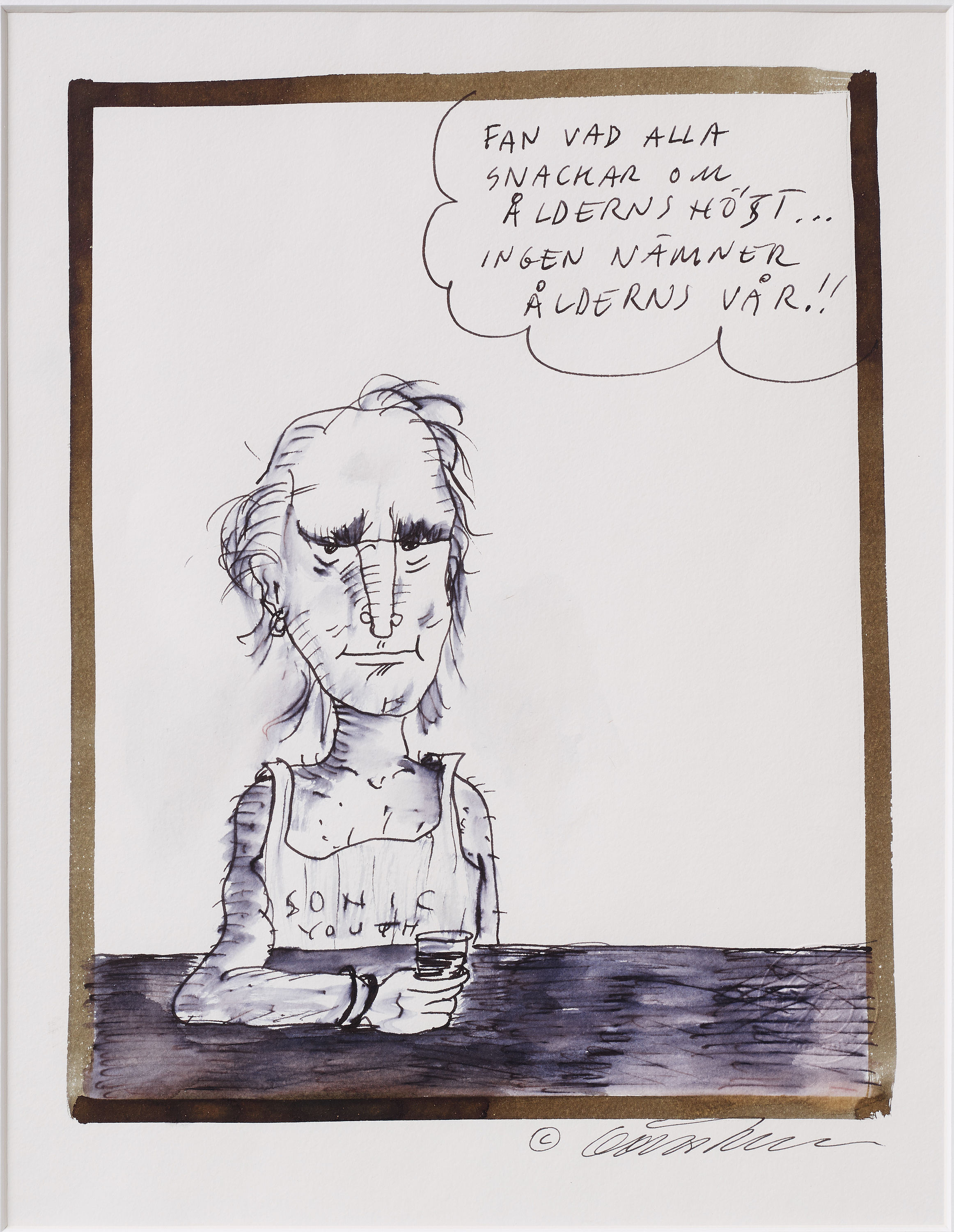 Göran Larsson, 6 cartoons. - Bukowskis