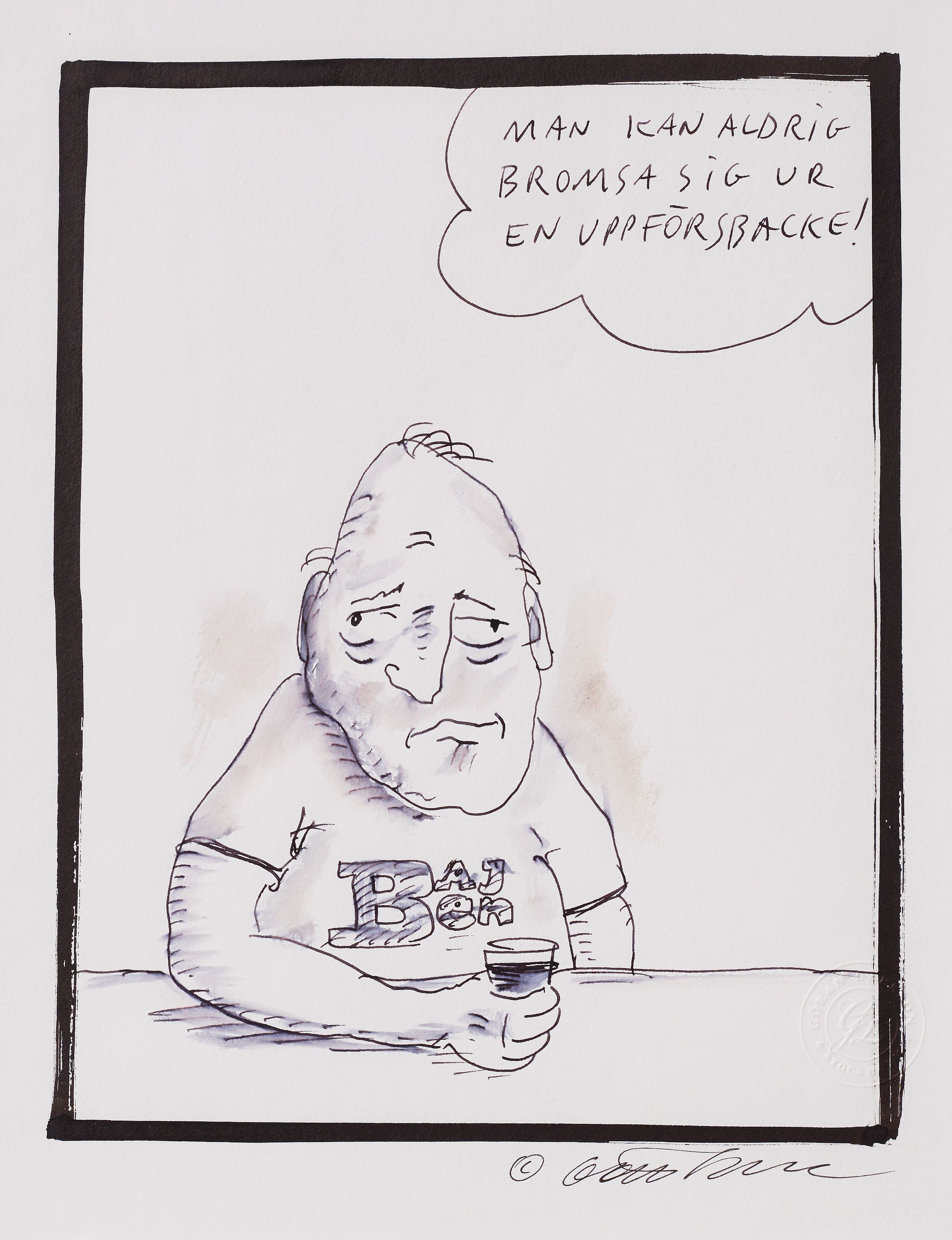 Göran Larsson, 6 cartoons. - Bukowskis