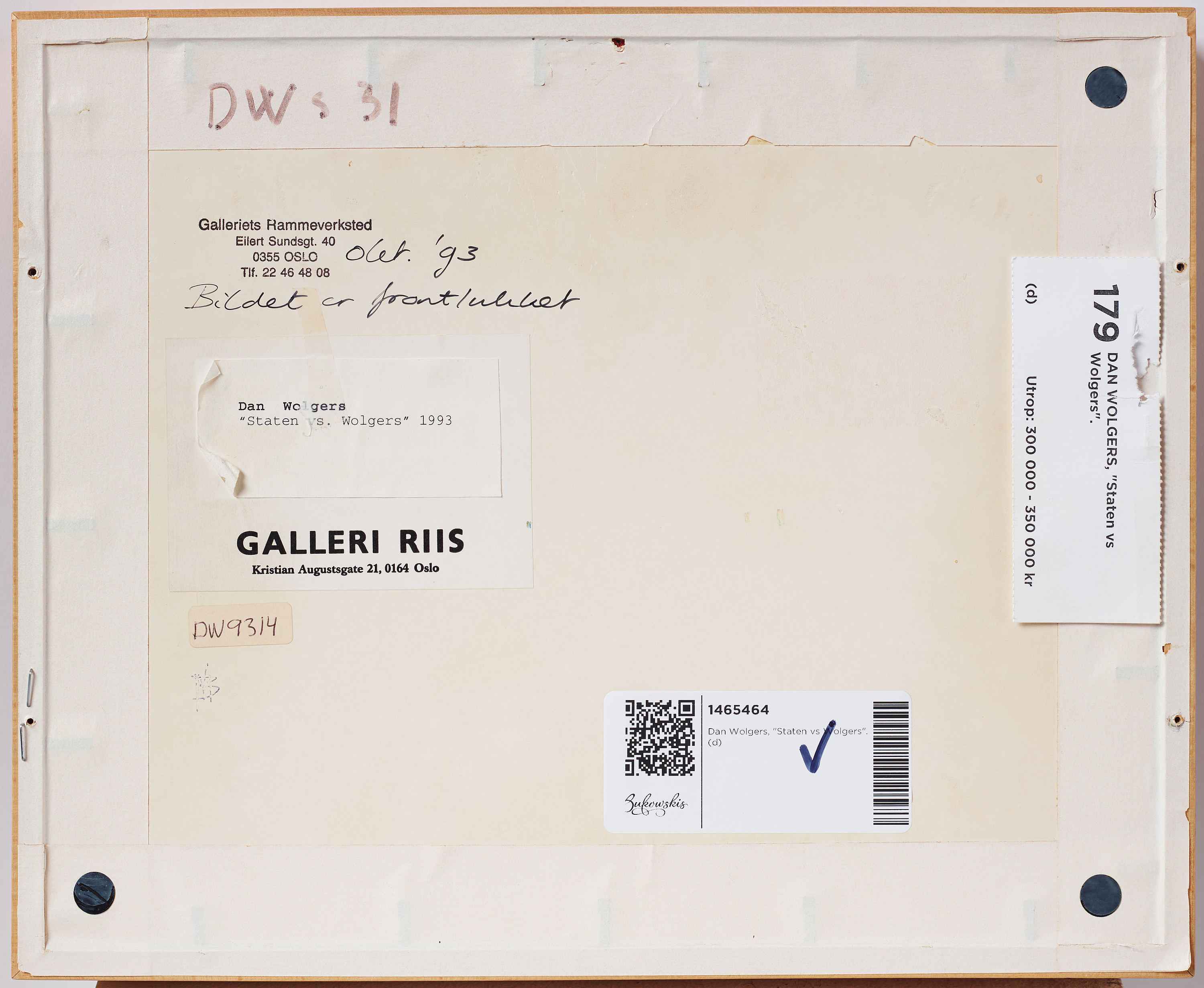 Dan Wolgers, "Domen". - Bukowskis