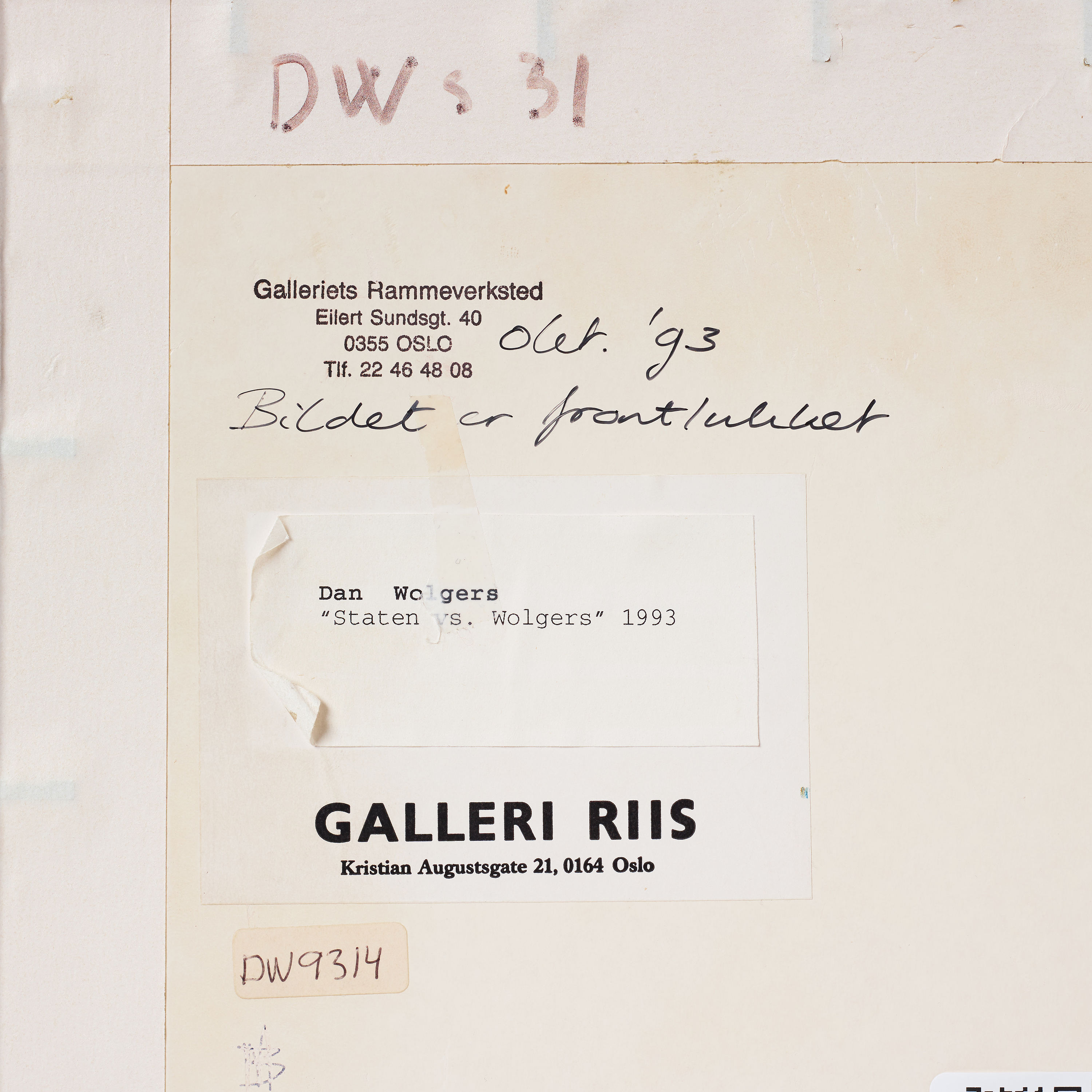 Dan Wolgers, "Domen". - Bukowskis