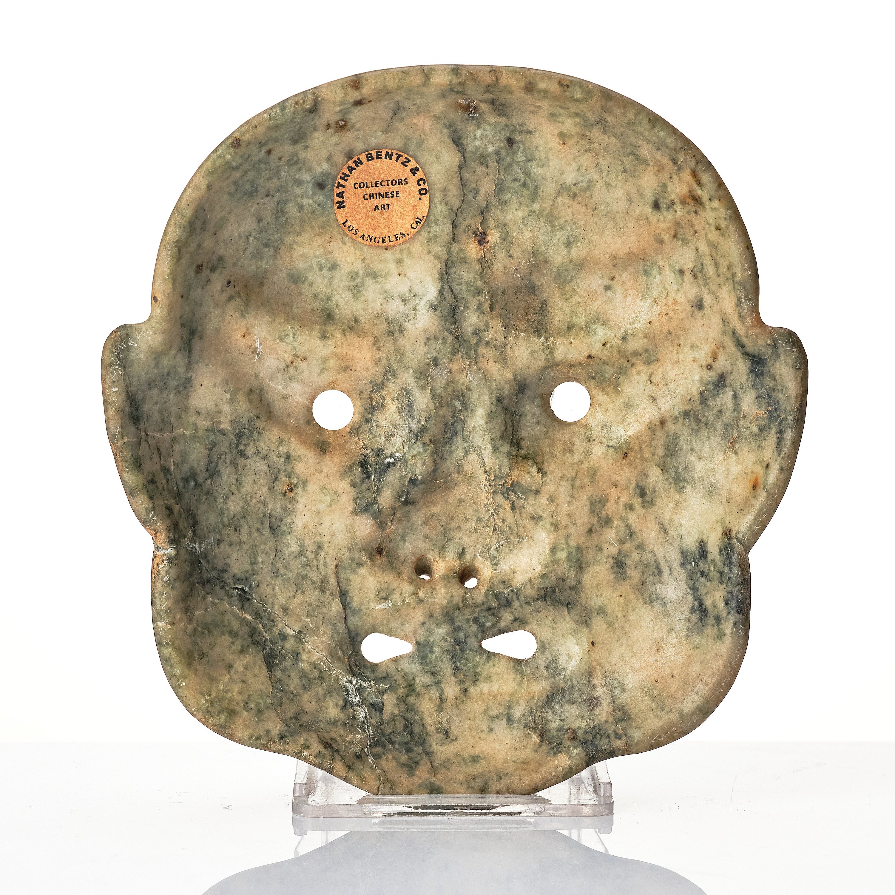 A Japanese sculptured face mask, Edo period (1603-1868). - Bukowskis