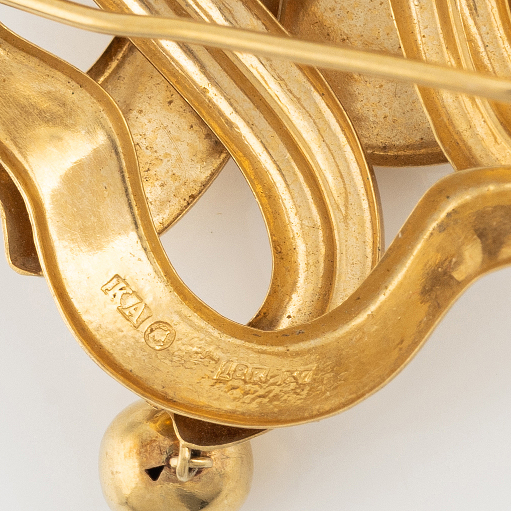 18K gold brooch, 20's. - Bukowskis