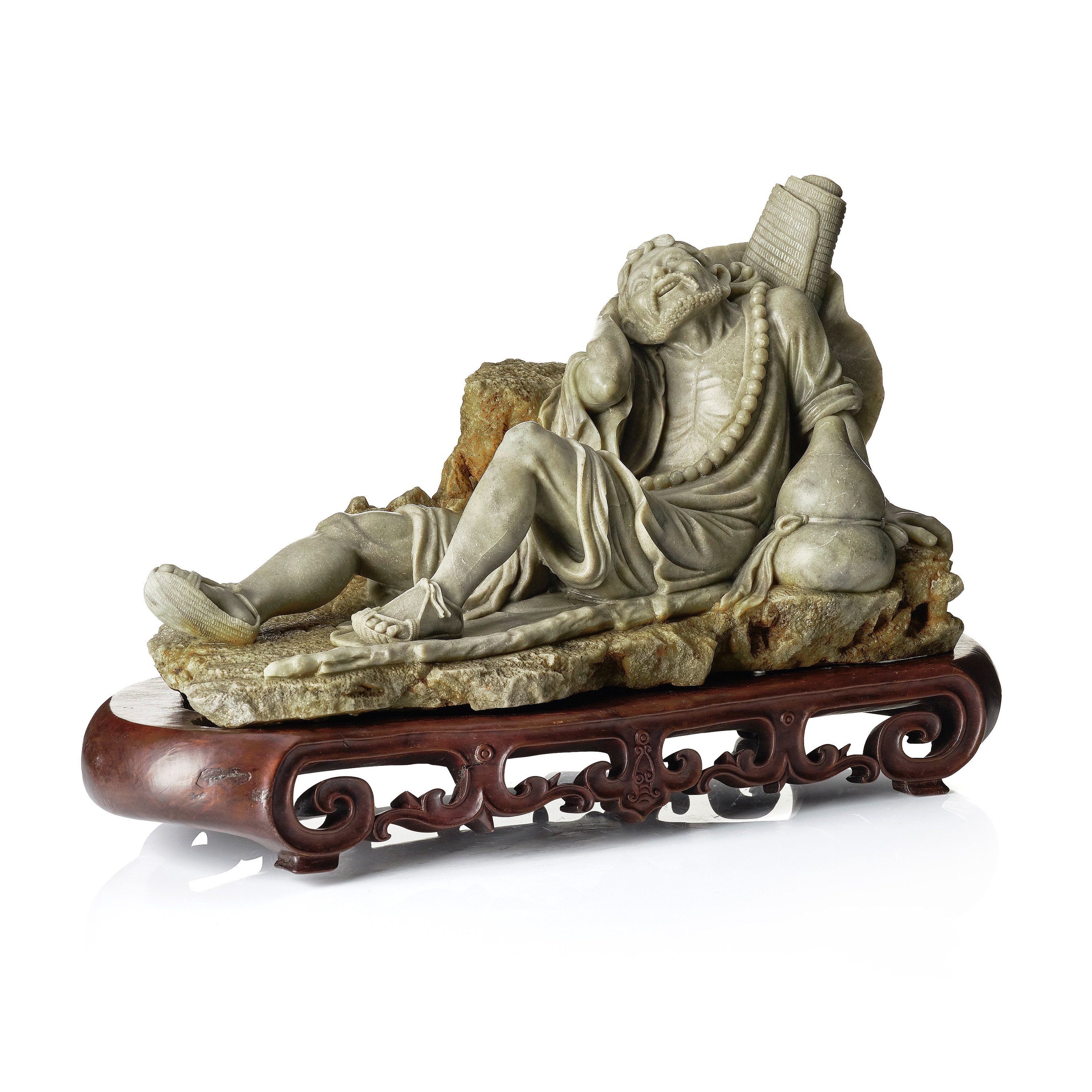 A large Chinese soapstone sculpture of Li Bai, 20th Century. - Bukowskis