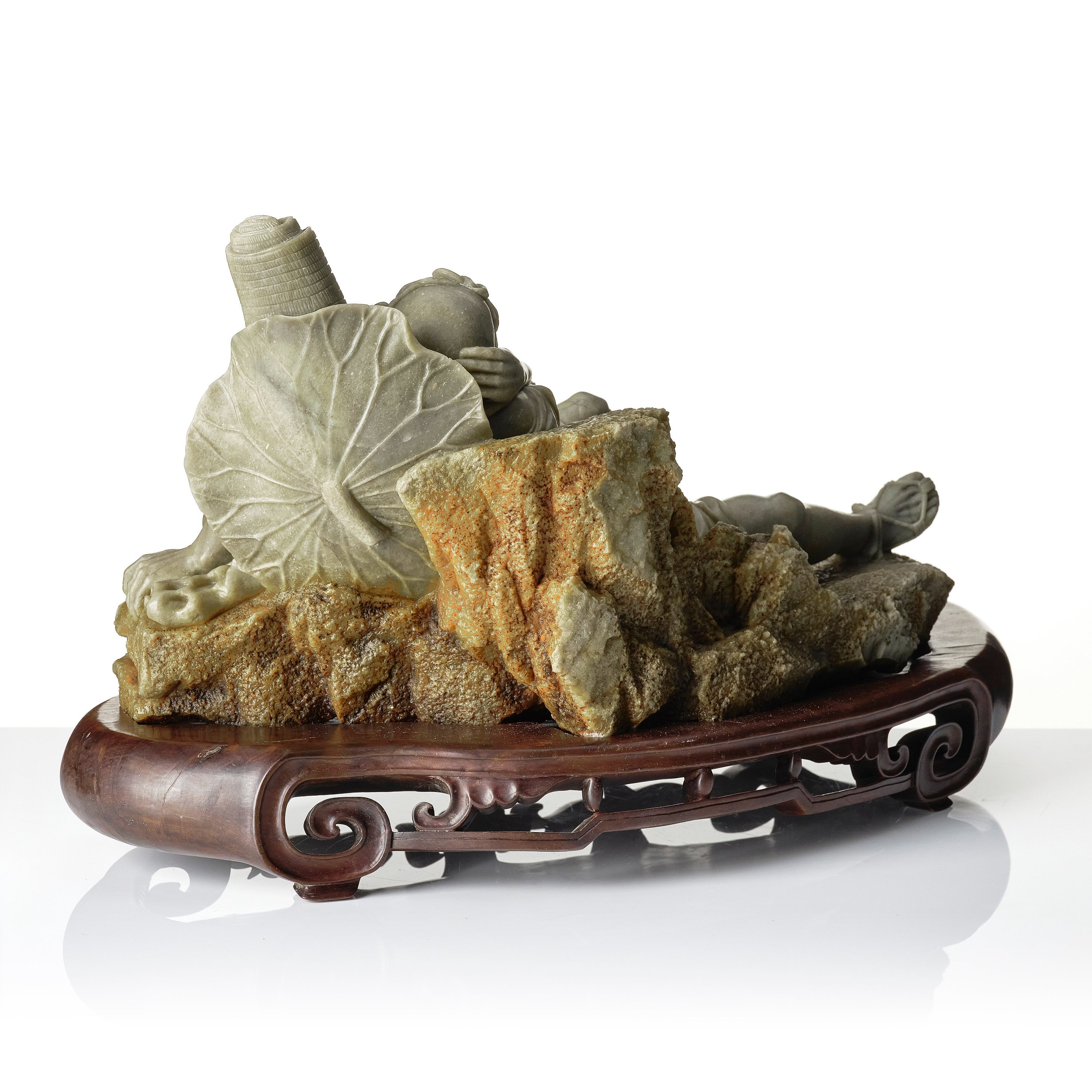 A large Chinese soapstone sculpture of Li Bai, 20th Century. - Bukowskis