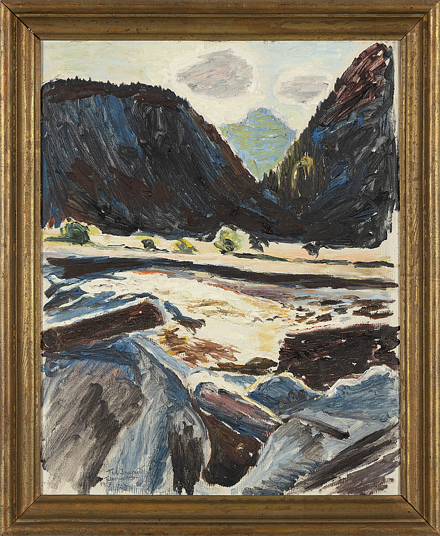 Henrik Sörensen, oil on canvas/panel, signed and dated Telemark 1917 ...
