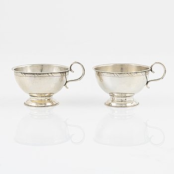 A pair of Swedish 18th-century silver brandy cups, mark of Fredrik ...