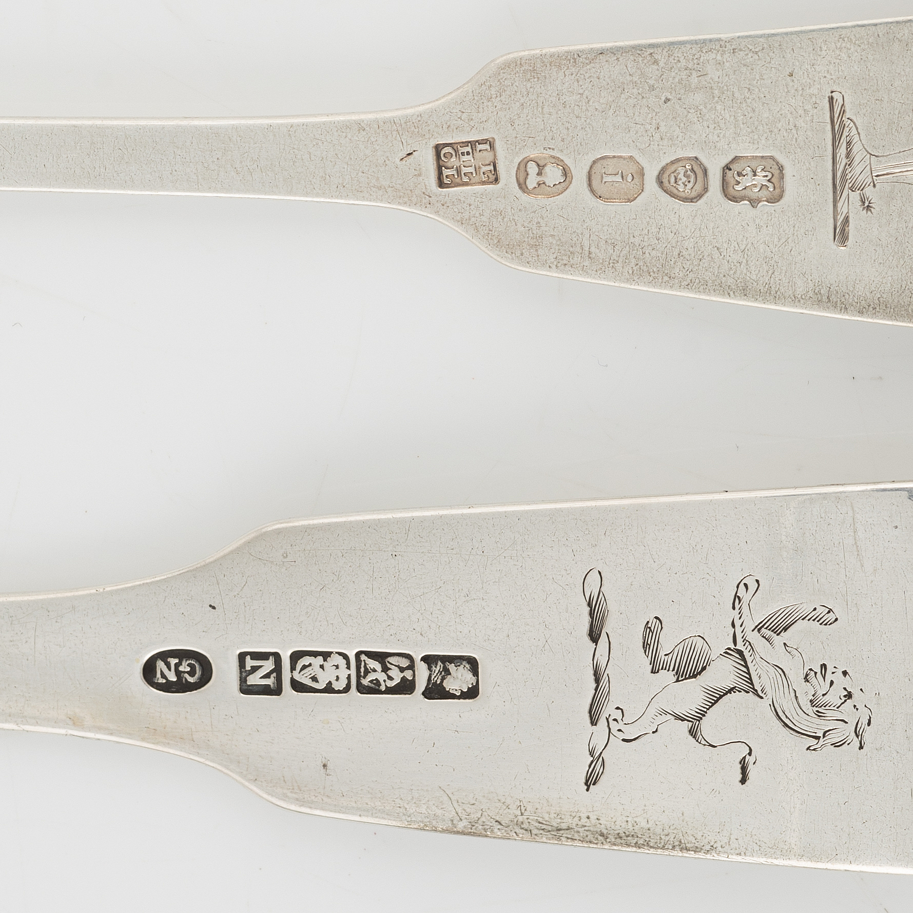 A set of silver cutlery, among others George Nangle, Dublin 1809 (20 ...