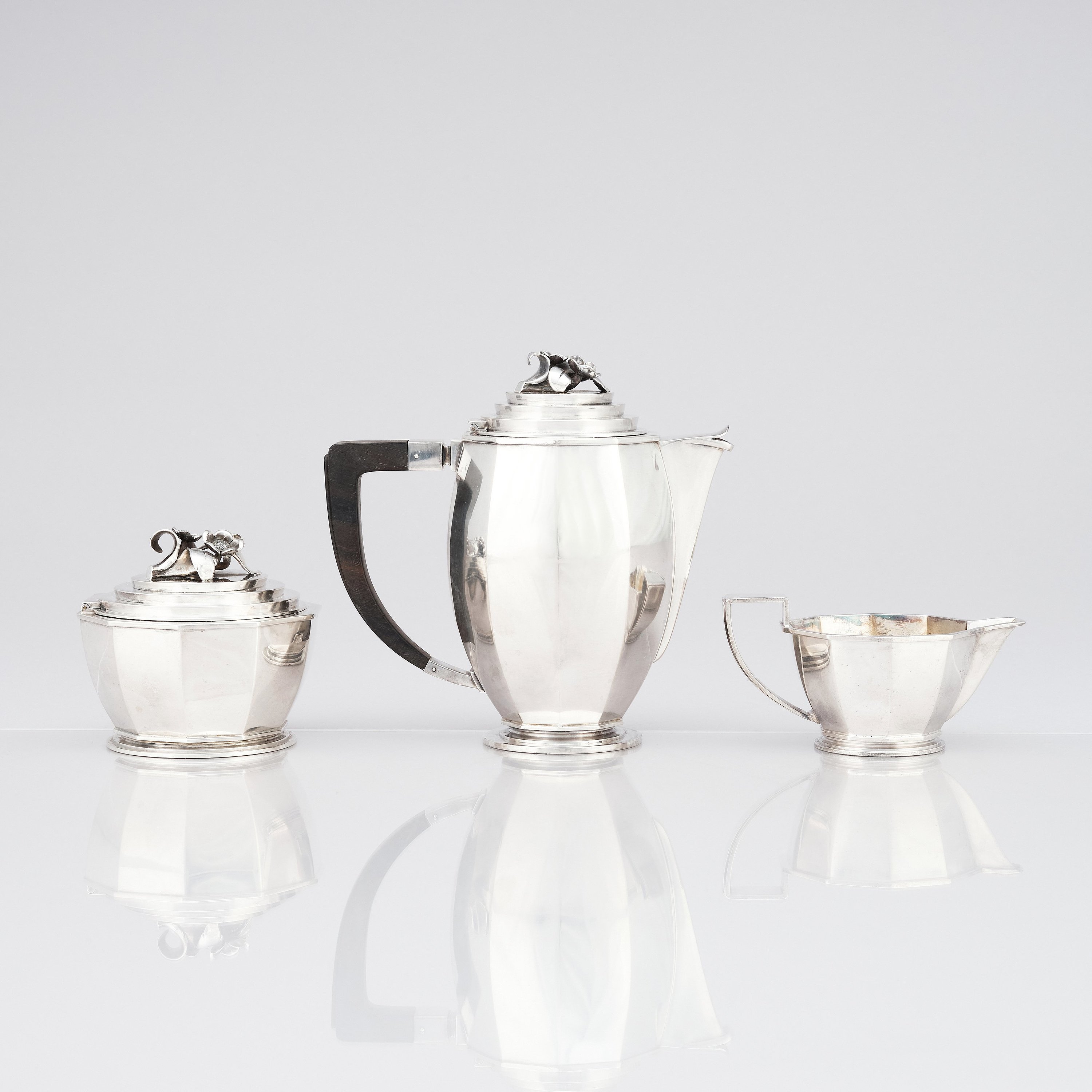 Atelier Borgila, a sterling silver three-piece coffee service ...