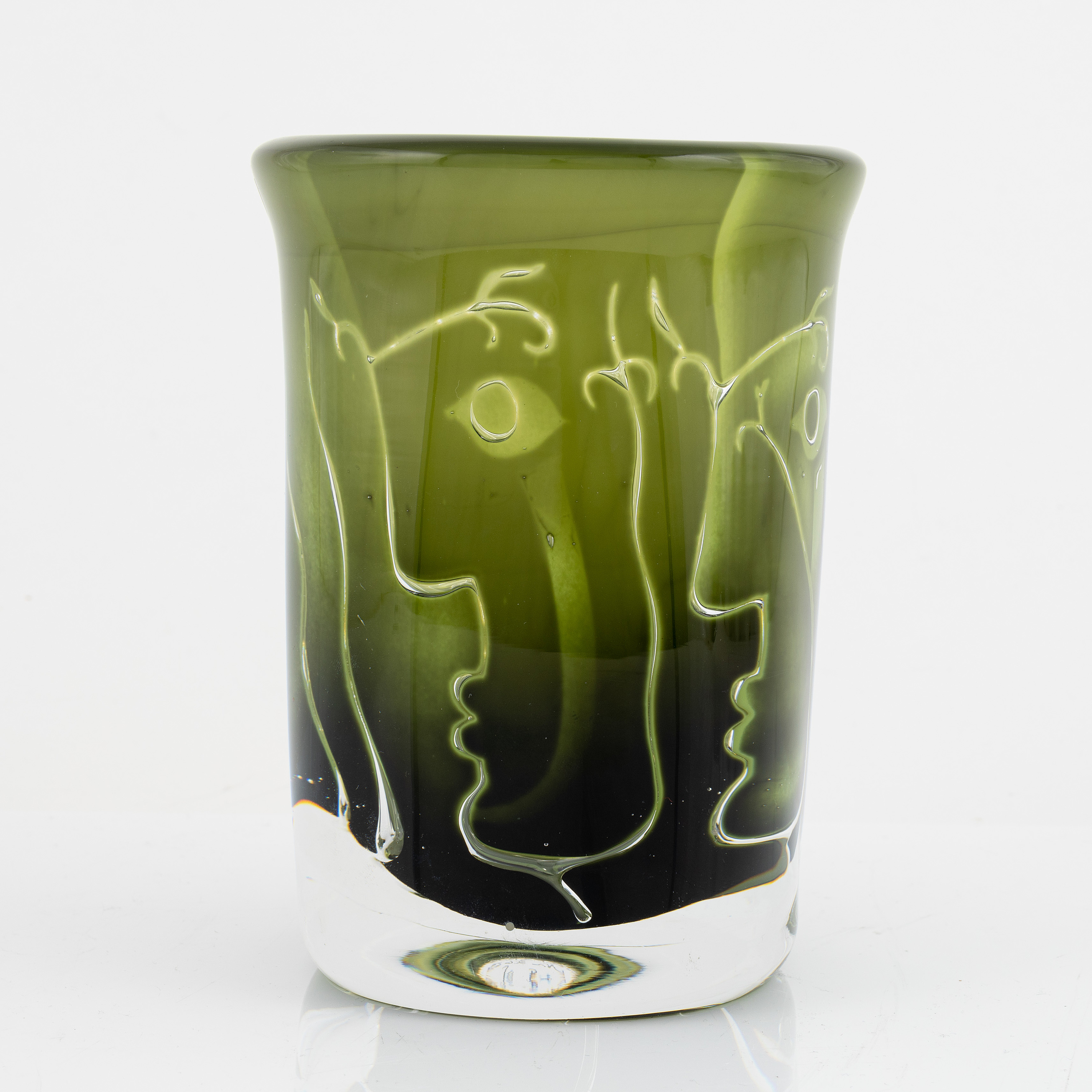Ingeborg Lundin, an 'Ansikten' Ariel glass vase, Orrefors, 1979 ...