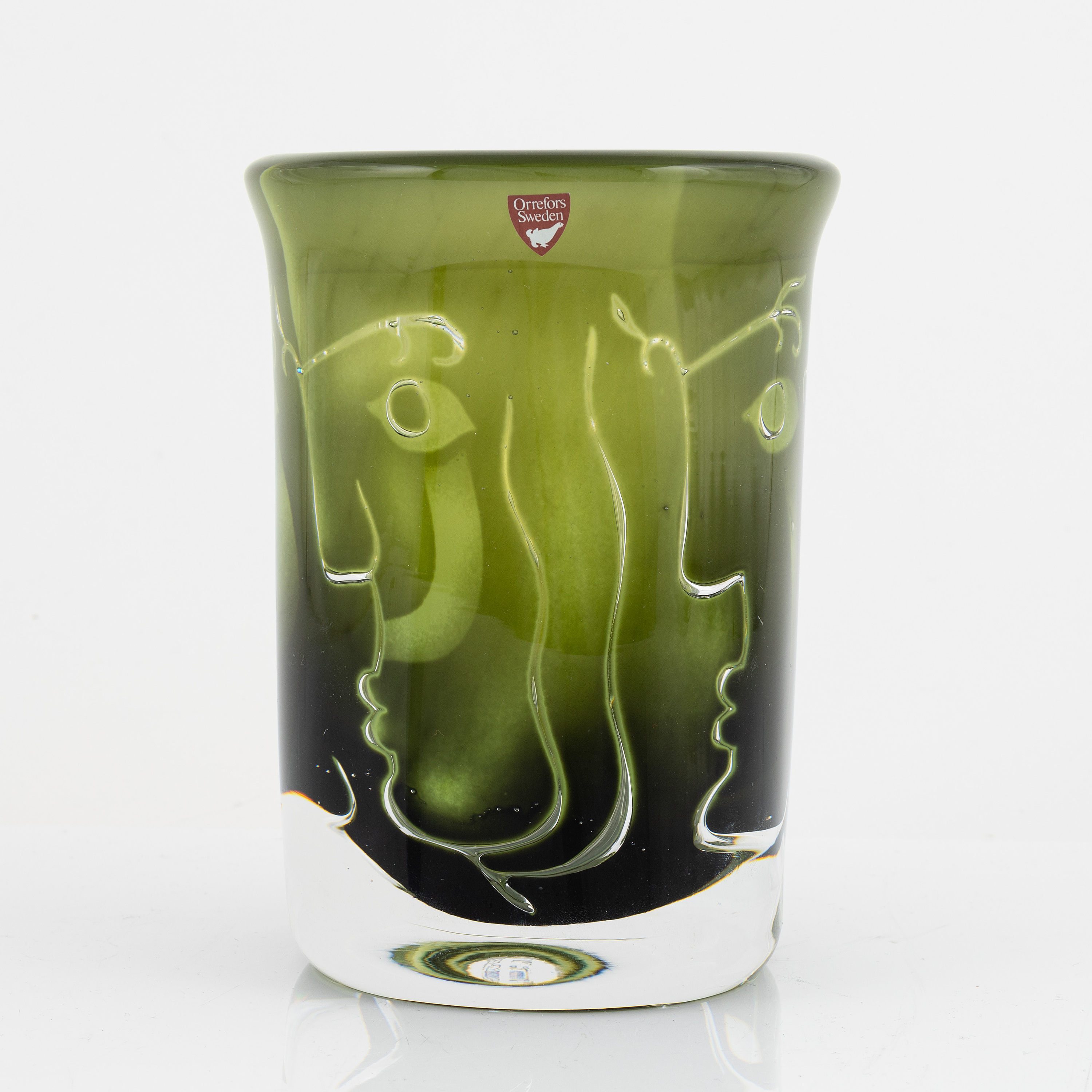 Ingeborg Lundin, an 'Ansikten' Ariel glass vase, Orrefors, 1979 ...