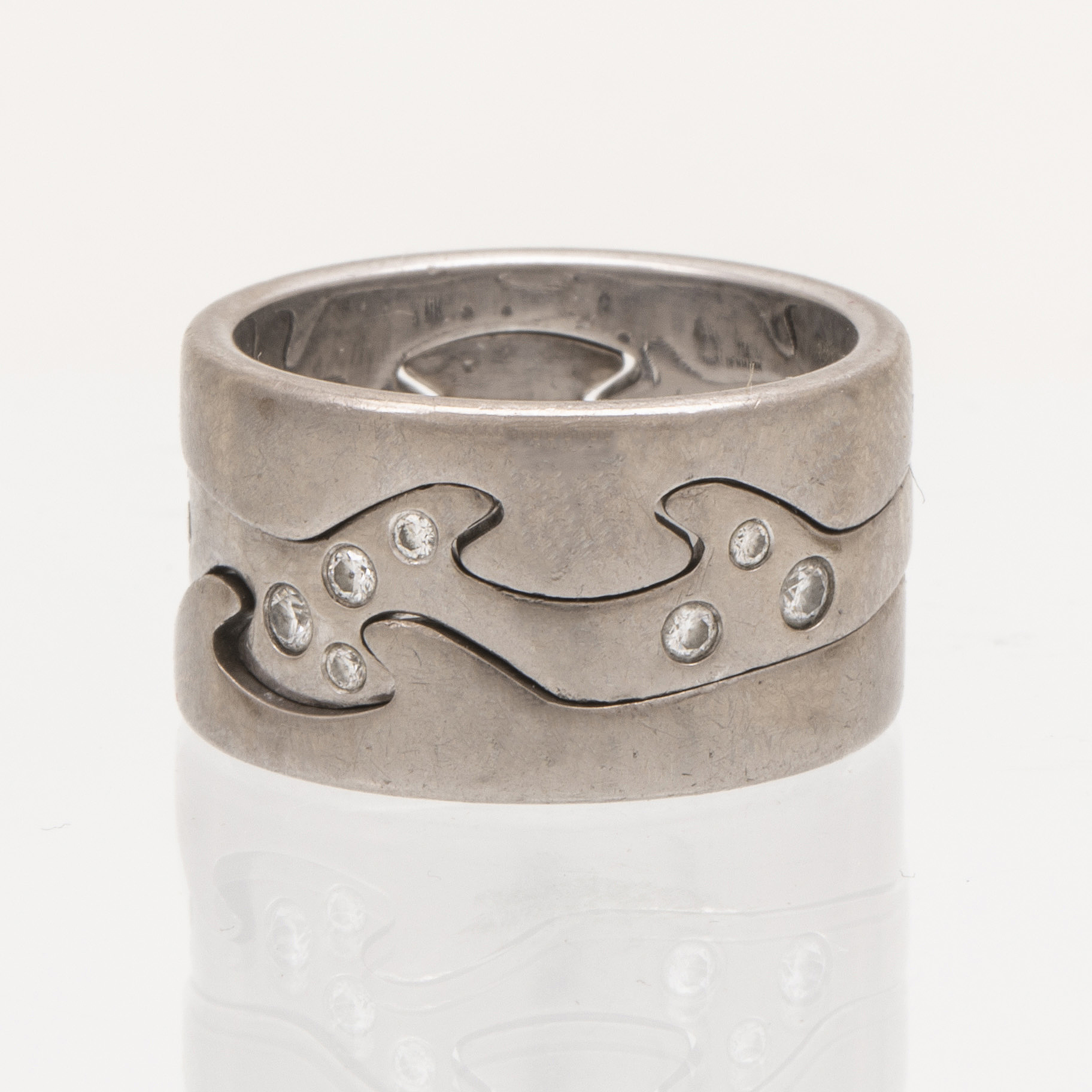 Georg Jensen, "Fusion" 3 st ringar 18K vitguld och briljantslipade ...
