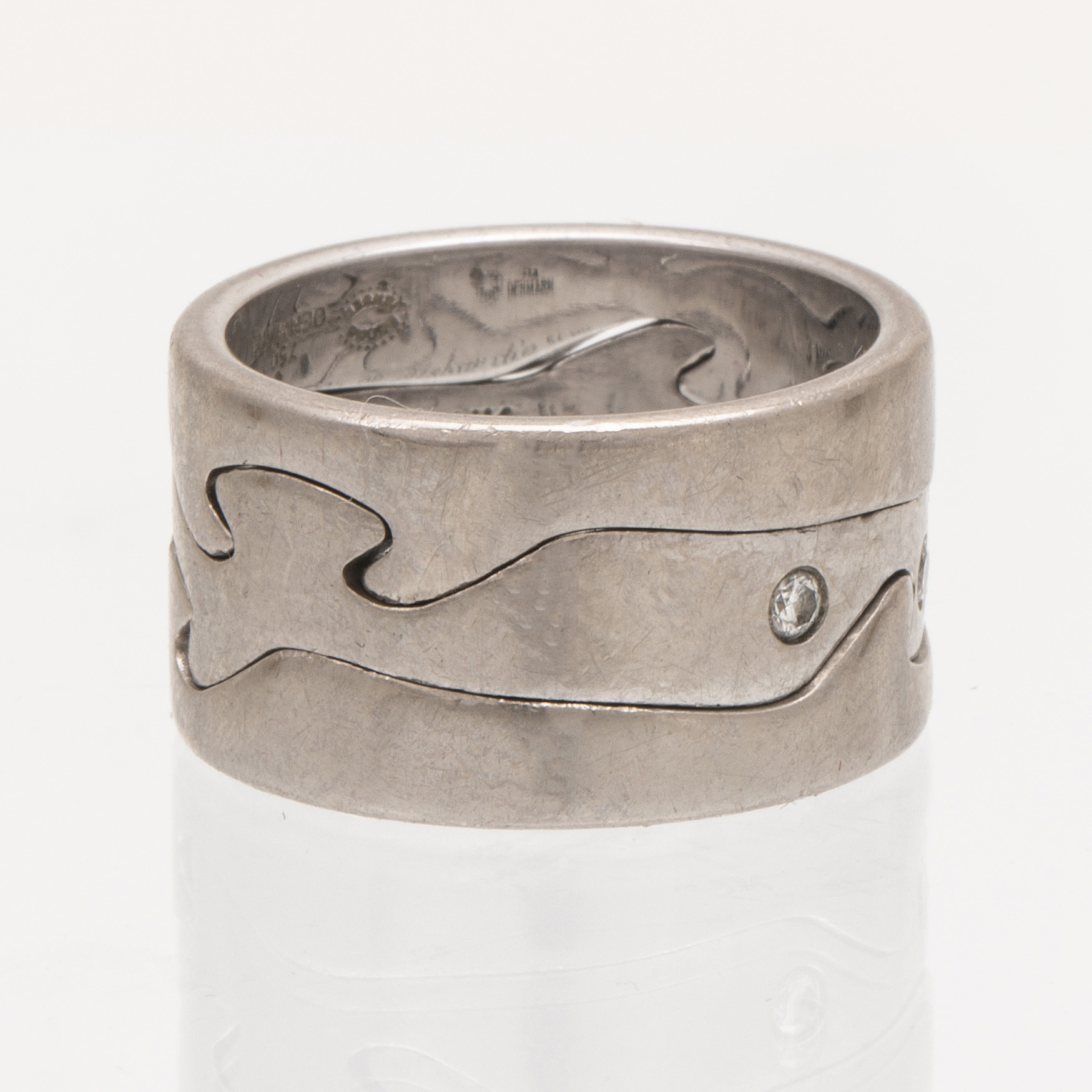 Georg Jensen, "Fusion" 3 st ringar 18K vitguld och briljantslipade ...