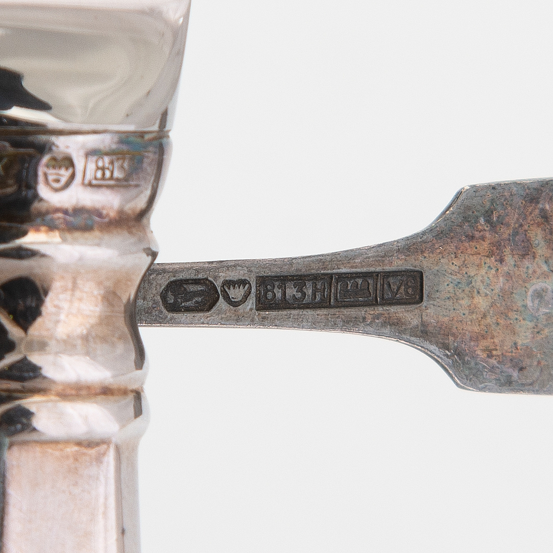 An 81-piece set of silver cutlery with seashell motif, Finnish ...