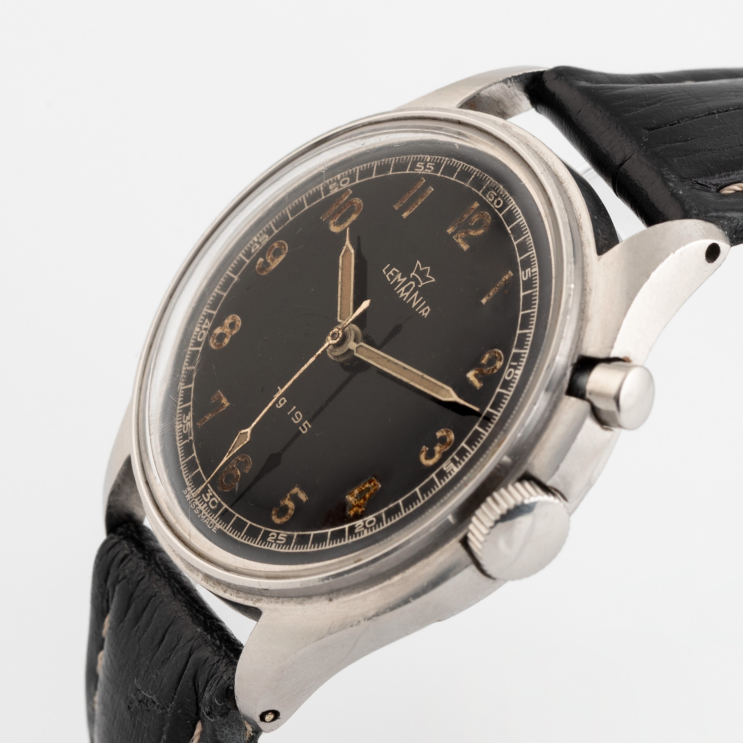 Lemania, "Tg 195", "Tre kronor/Three Crowns", ca 1957. - Bukowskis