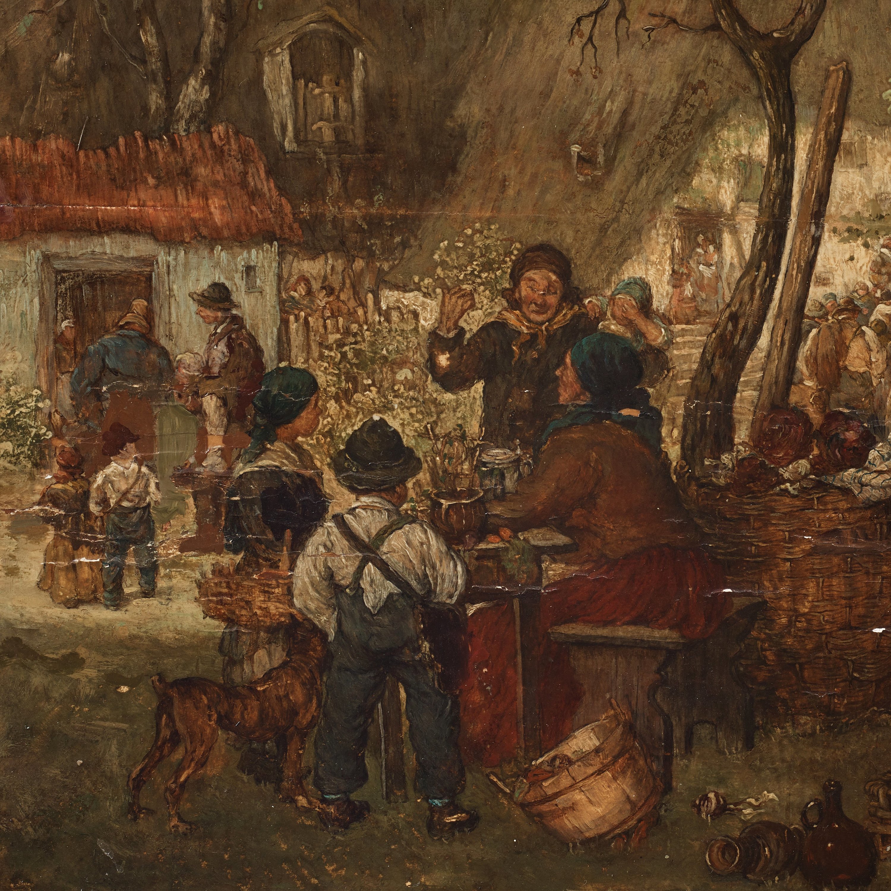Adolf Hölzel (Hoelzel), "Dorfstrasse 1880-81". - Bukowskis