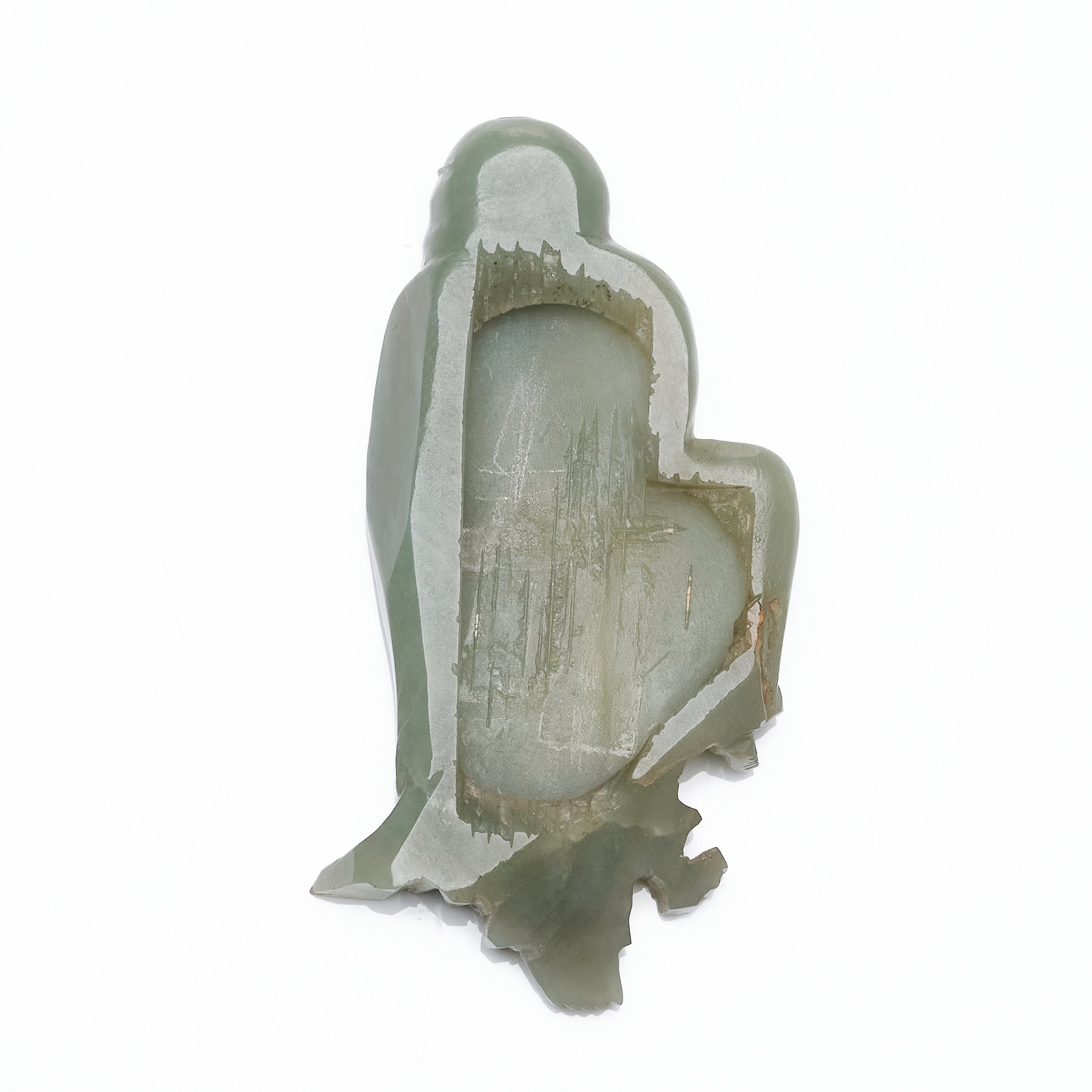 A carved nephrite sculpture of a lohan, Qing dynasty (1664-1912 ...