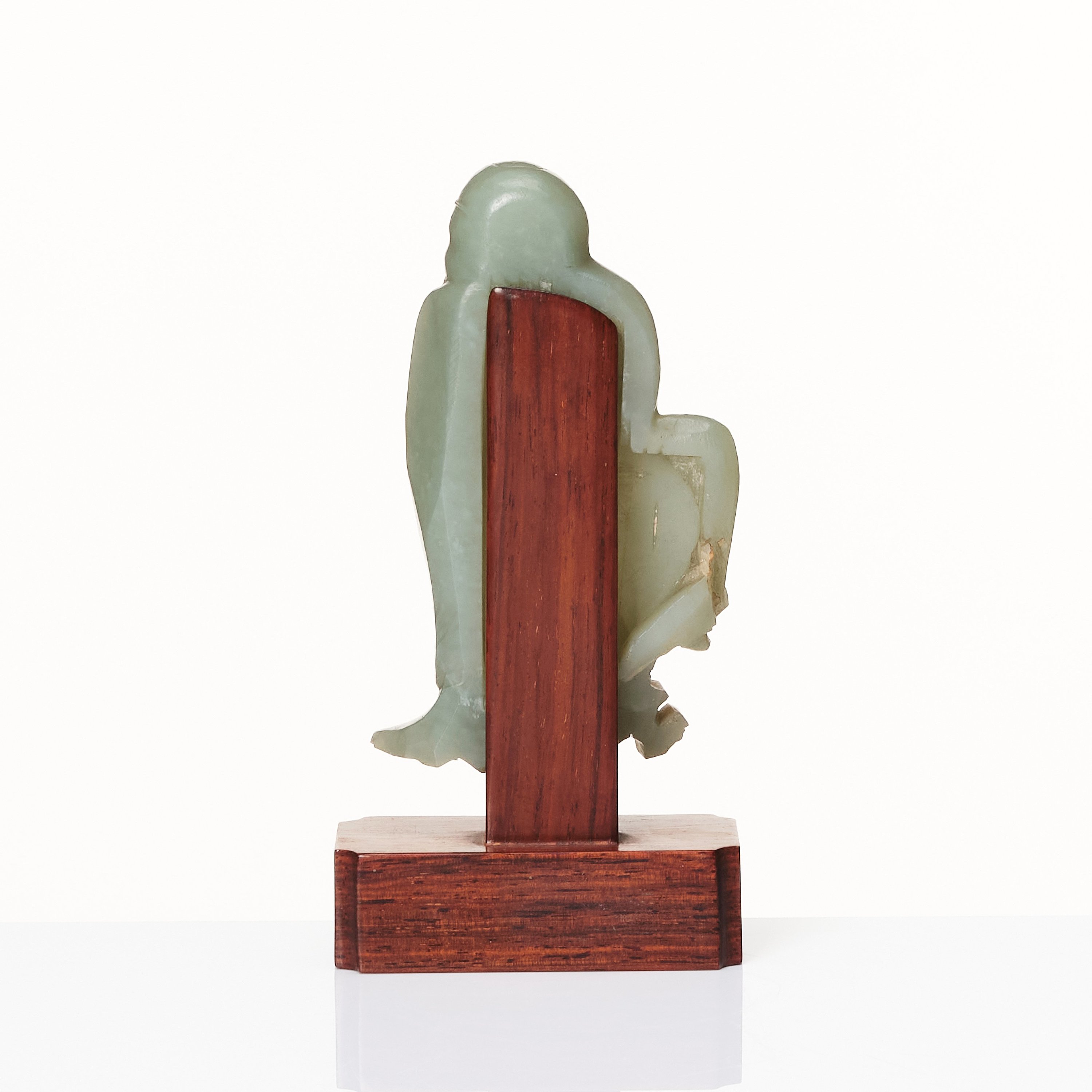 A carved nephrite sculpture of a lohan, Qing dynasty (1664-1912 ...