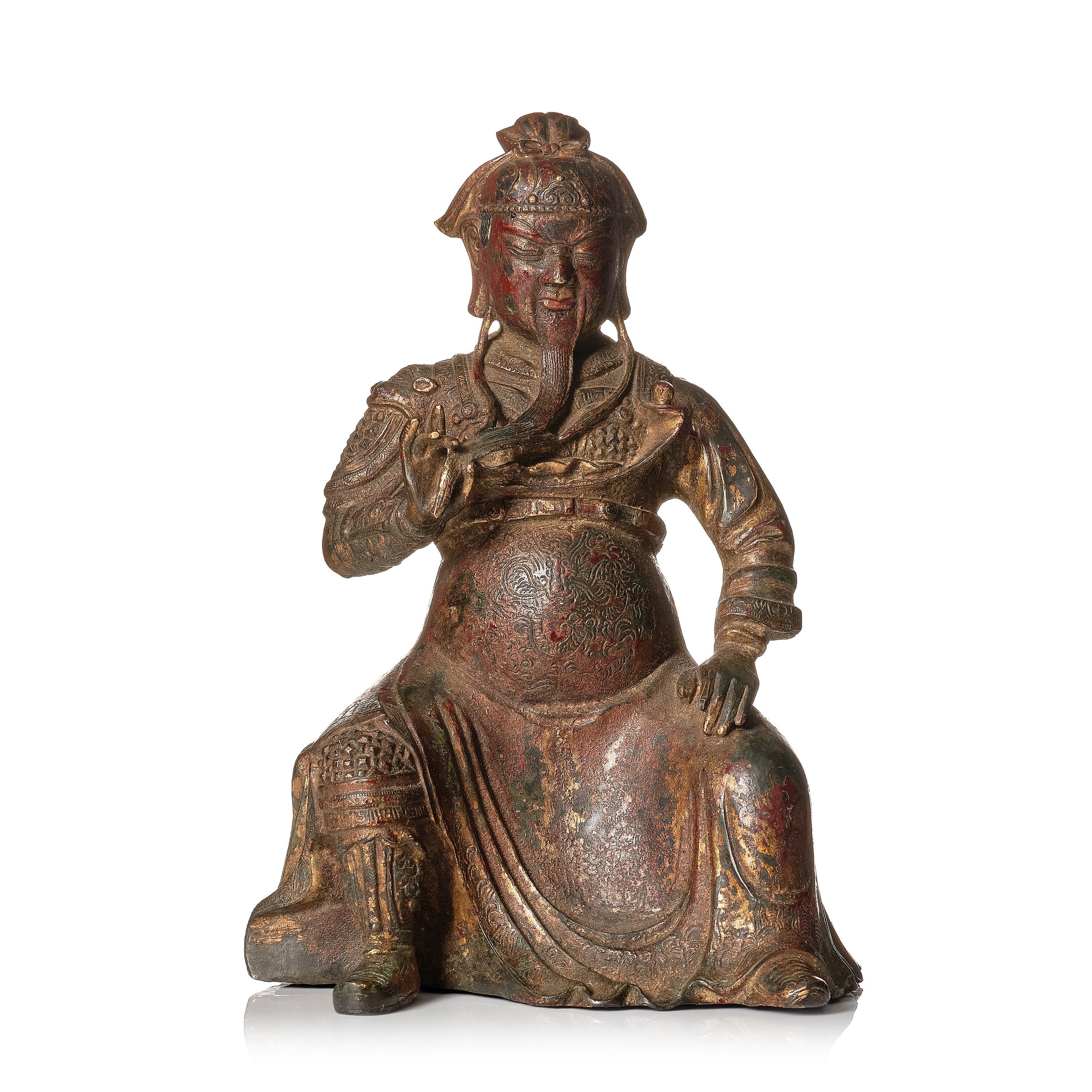 A bronze sculpture of a warrior, Ming dynasty (1368-1644). - Bukowskis