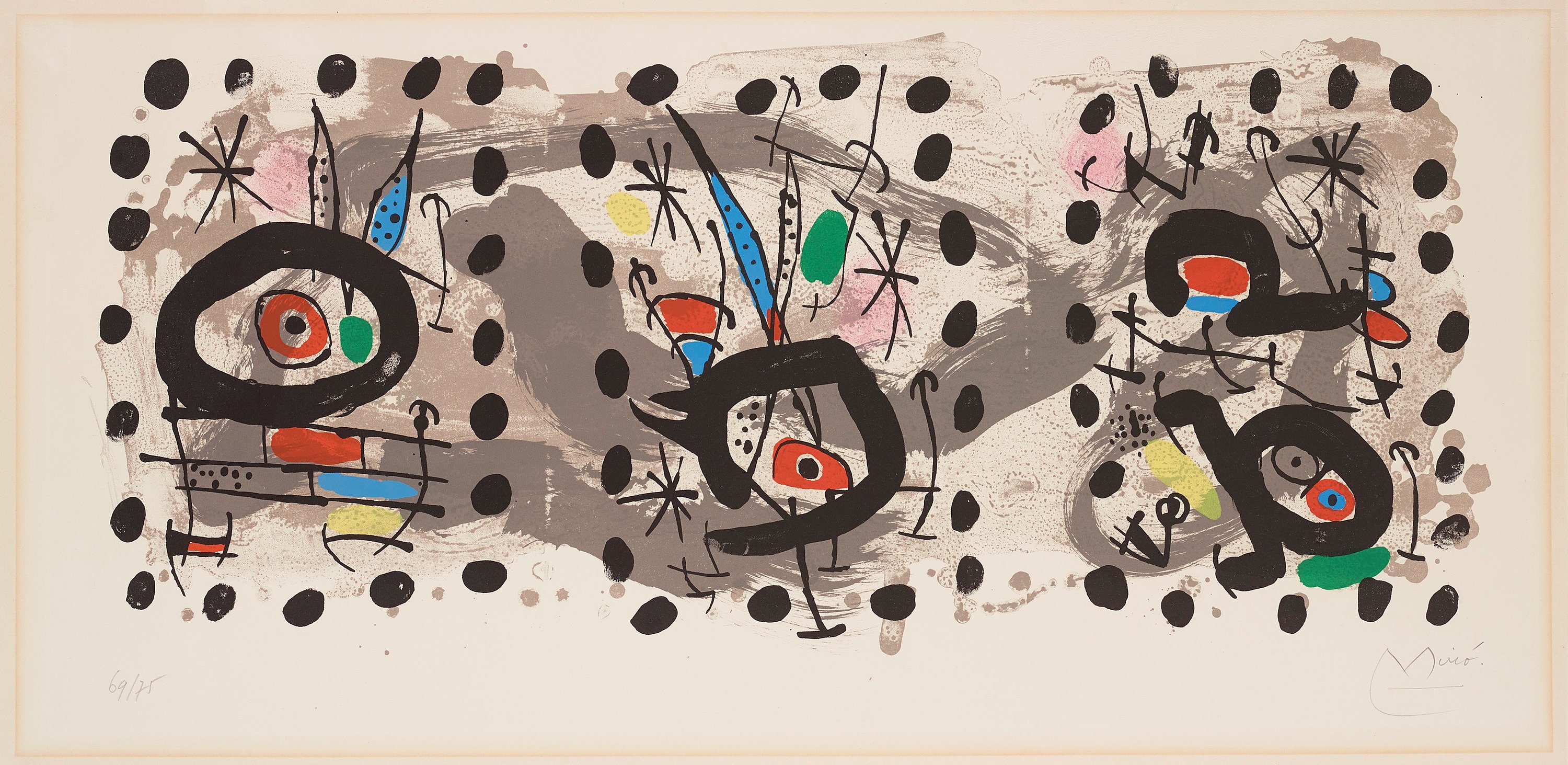 Joan Miró, "Oiseau solaire, oiseau lunaire, étincelles" from "Revue XXe ...