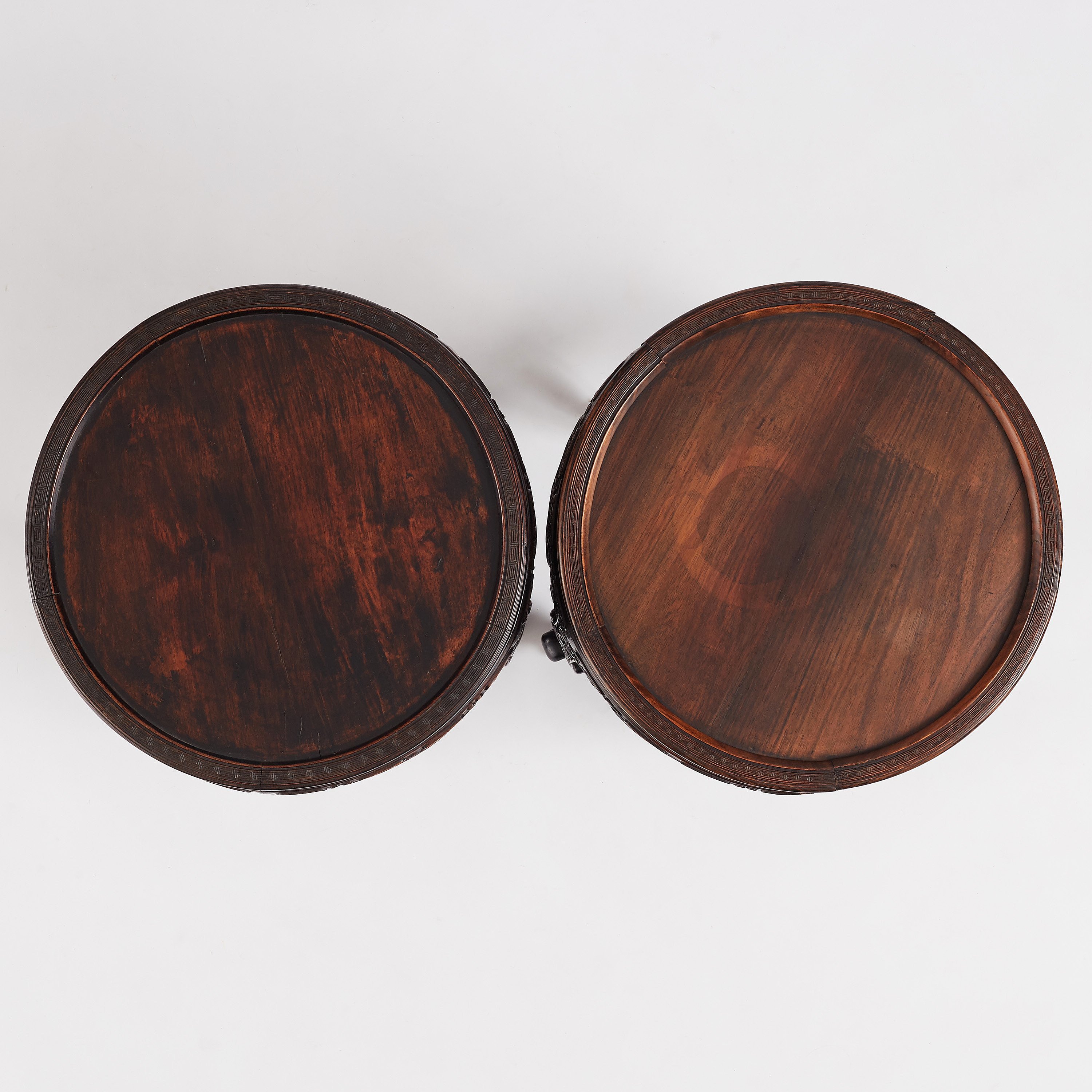 A pair of Chinese Hongmu side tables, Qing dynasty, 19th Century ...