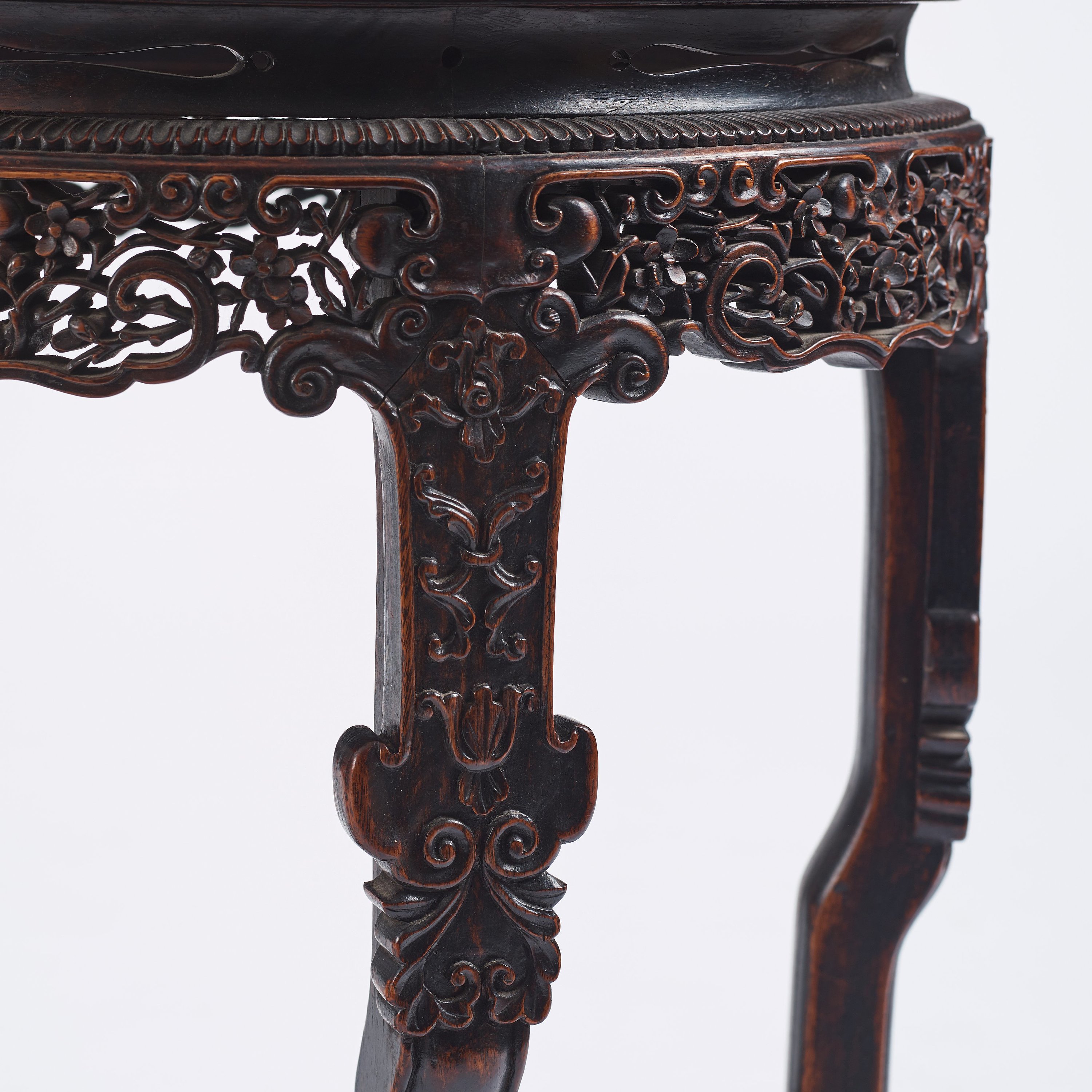 A pair of Chinese Hongmu side tables, Qing dynasty, 19th Century ...